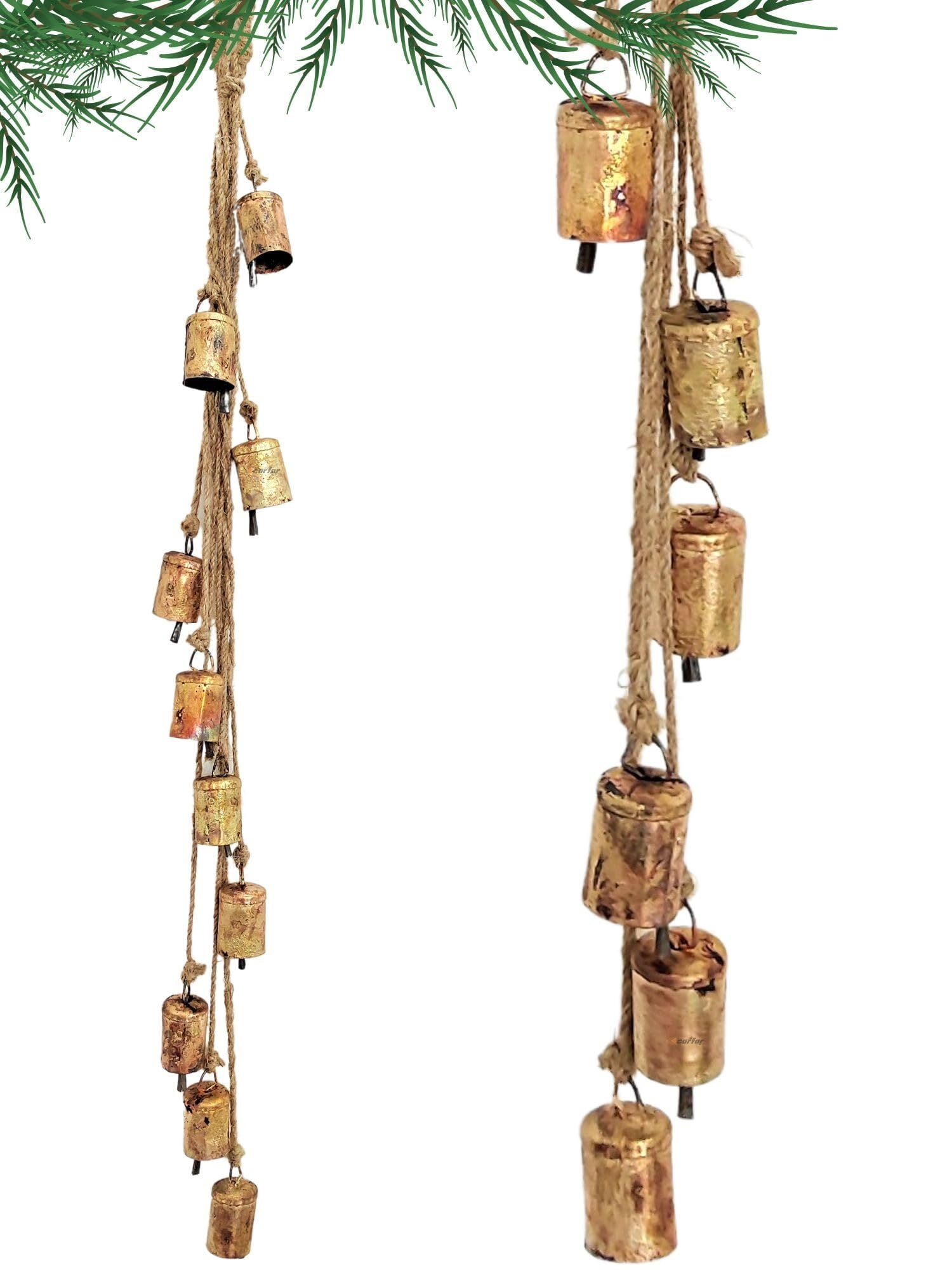 Shabby Chic Vintage Country Rustic Style Bells Cluster Hanging Handmade ...