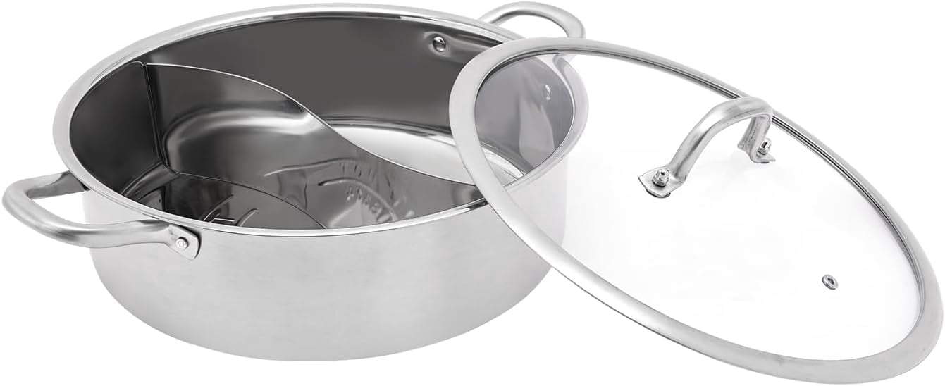 Shabu Pot 304 Food Grade Stainless Steel with Lid Chinese Induction ...