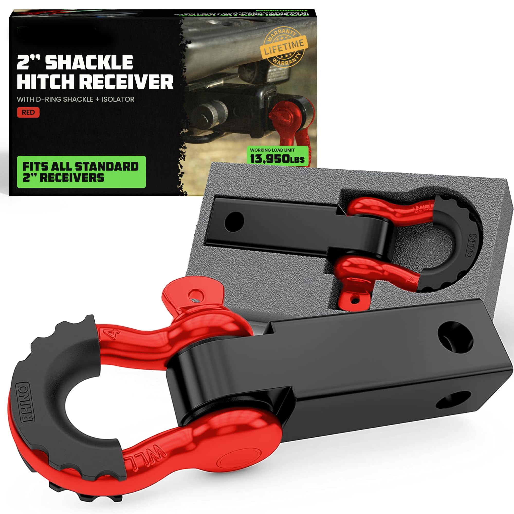 Shackle Hitch Receiver (Fits 2" Receivers) Best Towing Accessories for Trucks, Jeep, Toyota ...