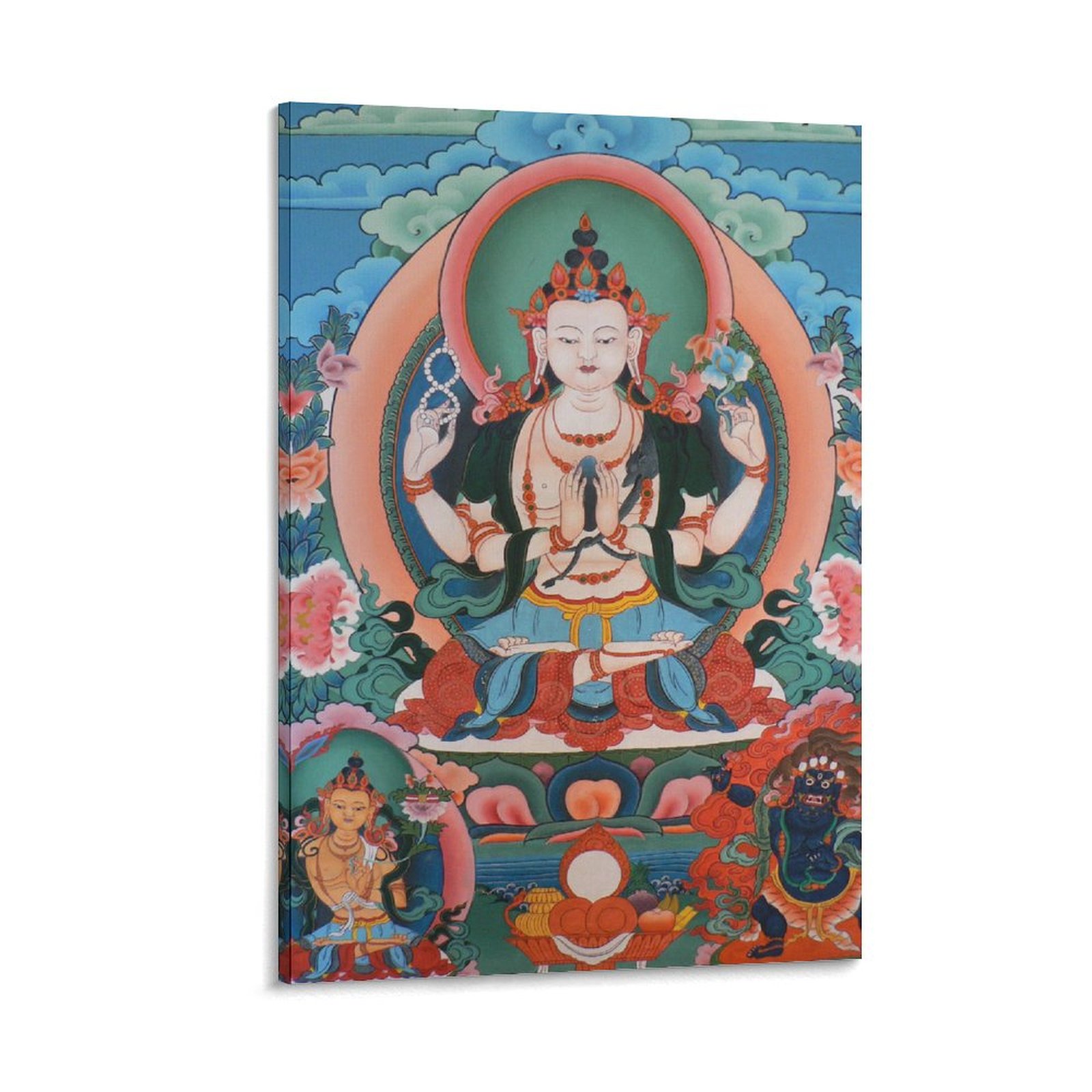Shadakshari Lokeshvara ThangKa Print Photo Art Painting Canvas Poster ...