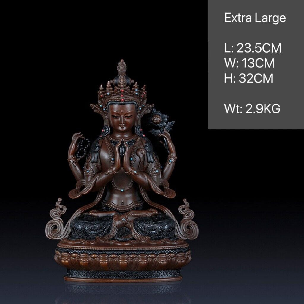 Shadakshari Statue Tibetan Buddha Statue for Meditation Buddhist Altar ...