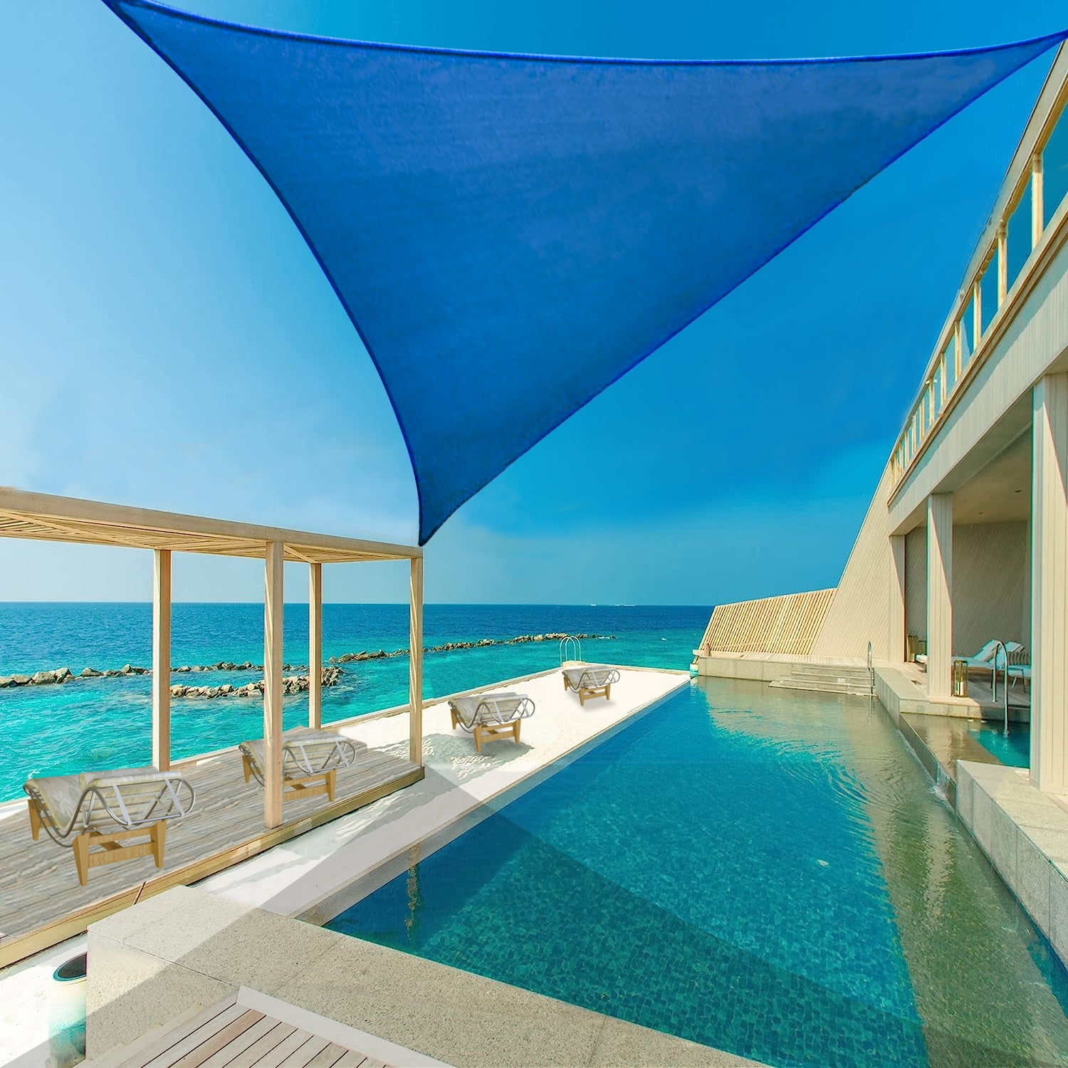 Shade&Beyond 12'x19'x22.5'Customize Sky Blue Sun Shade Sail Commercial ...