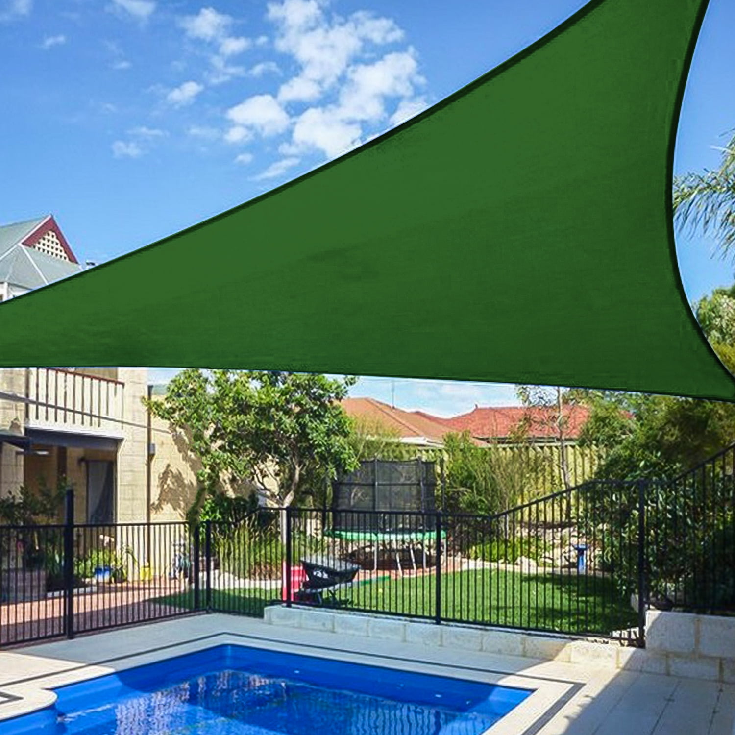 Shade&Beyond 19'x21'x28.3' Customize Sun Shade Sail Dark Green UV Block ...