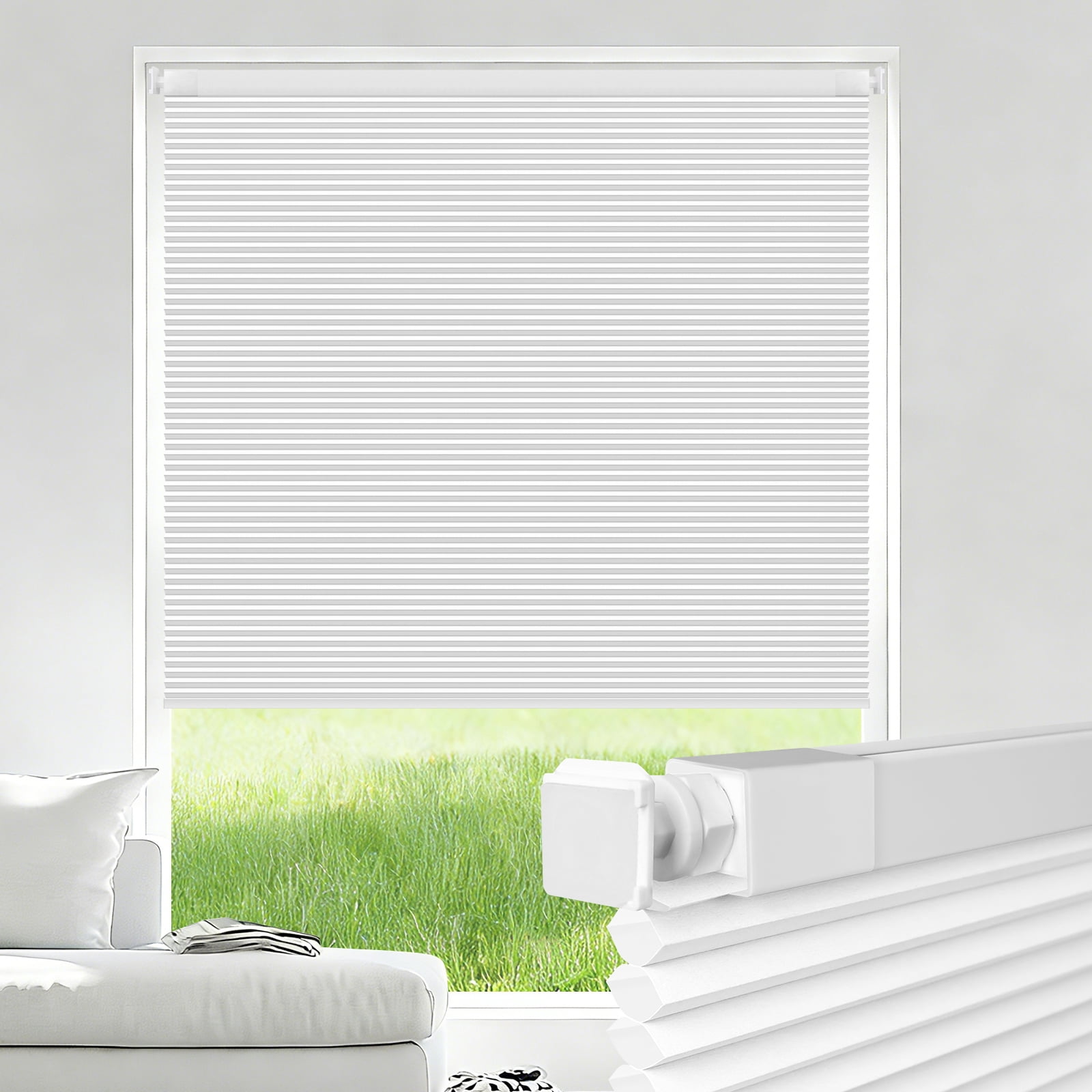 Shade&Beyond 34"x64" No Drill Cordless Light Filtering Cellular Shades ...