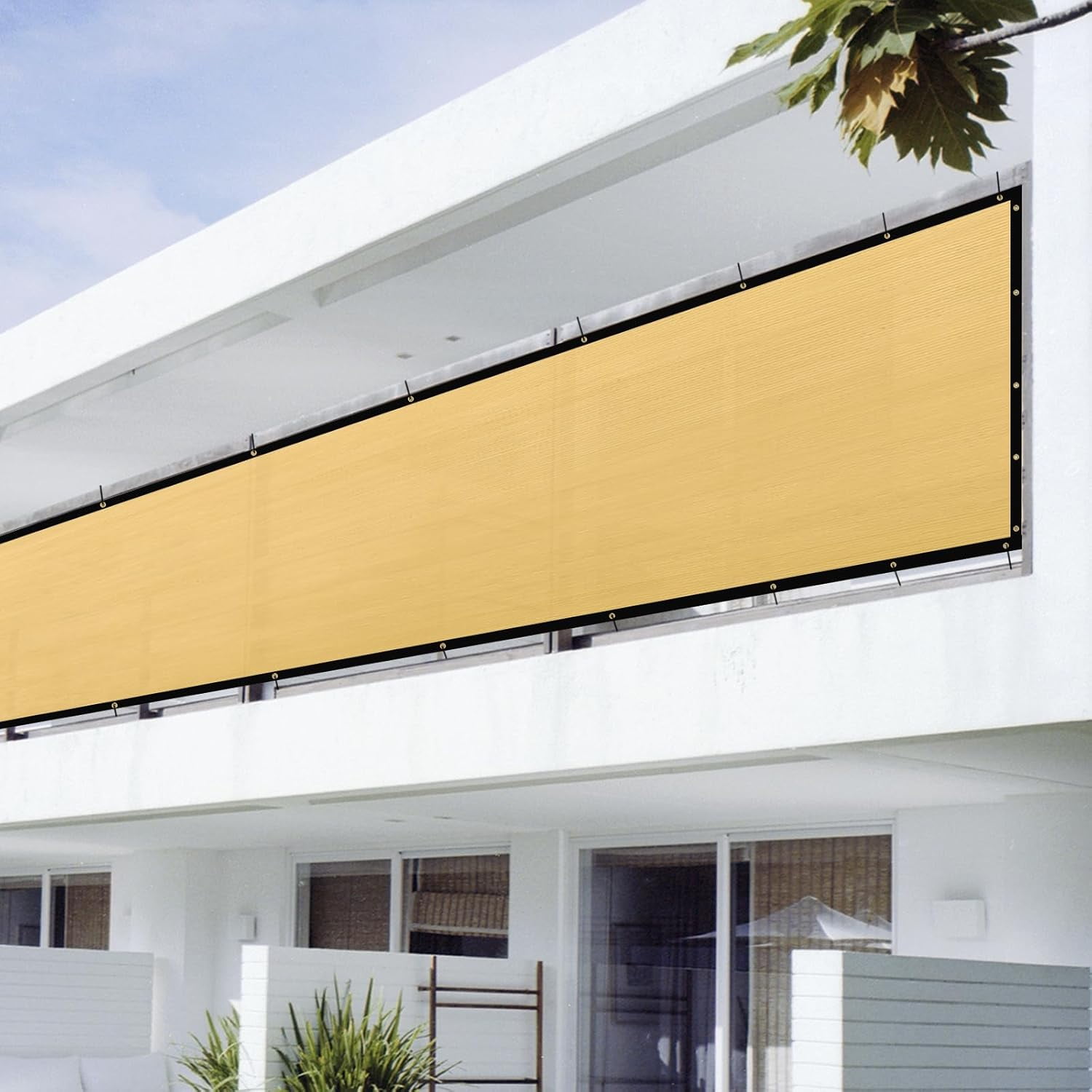 Shade&Beyond 4'x75' Sand Privacy Screen 90% Visibility Blockage Fence ...