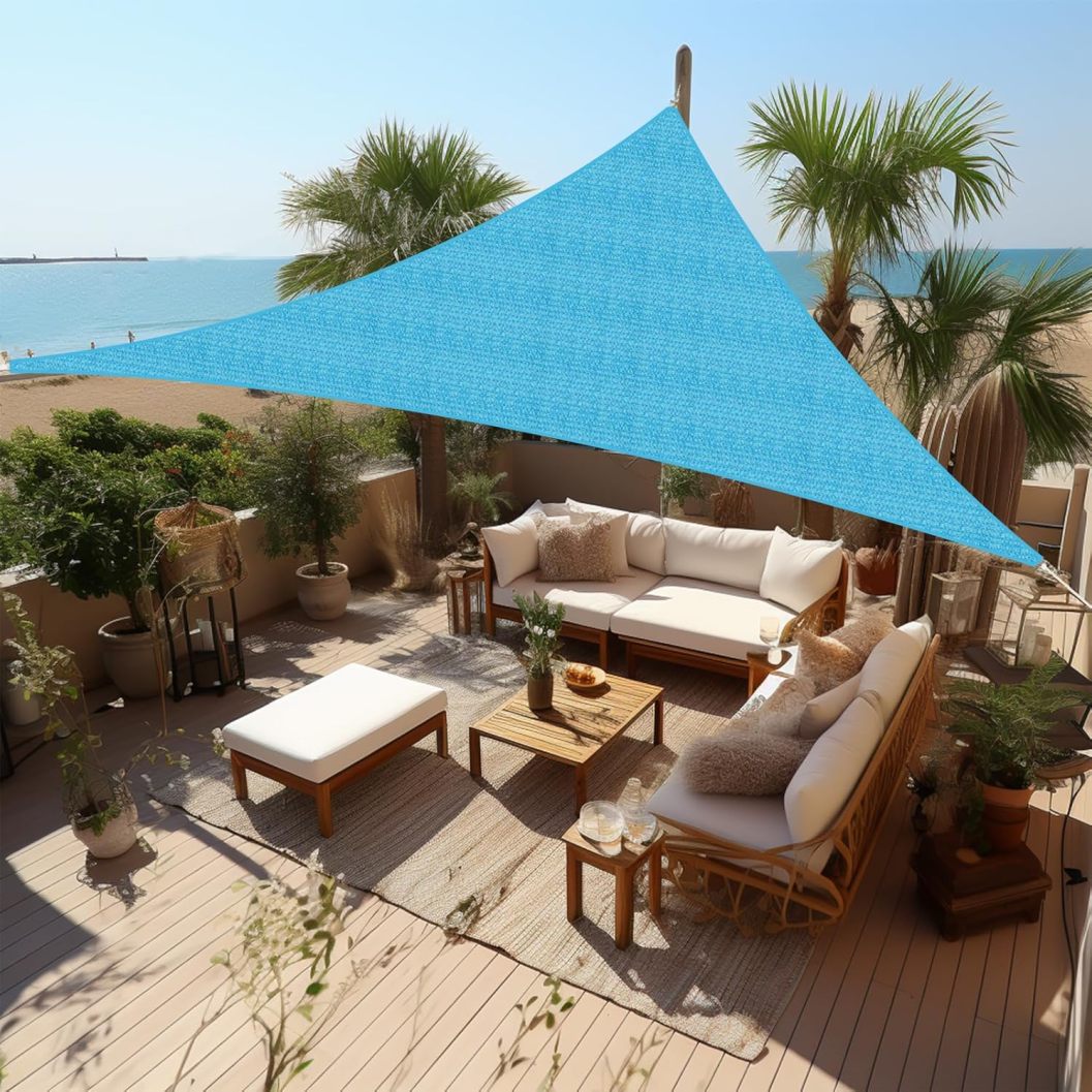 Shade&Beyond Custom Sun Shade Sail 8'x15'x17' Triangle Sun Sail Shades ...