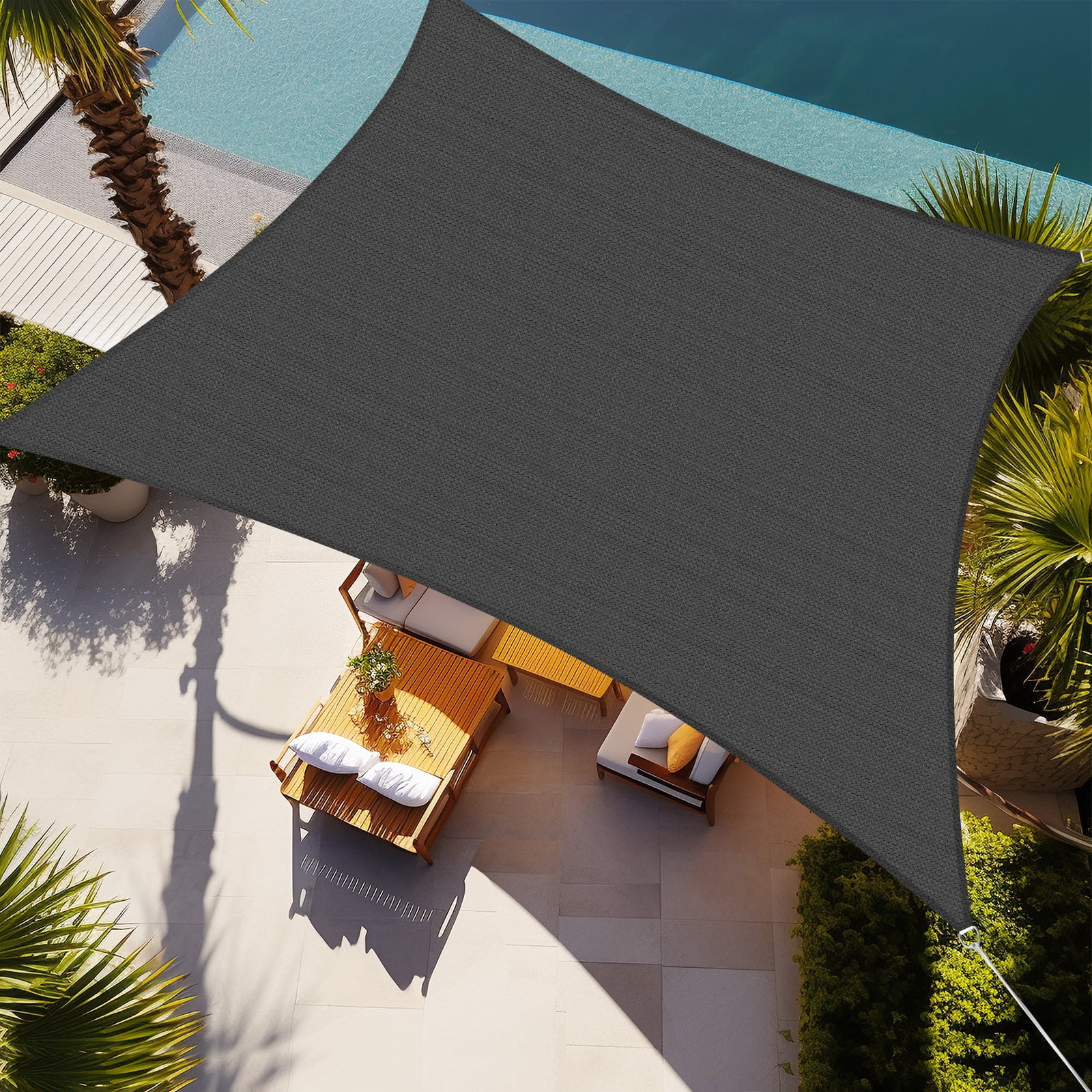 Shade&Beyond Rectangle Sun Shade Sail 8'x12' for Patio Yard Deck, Dark ...