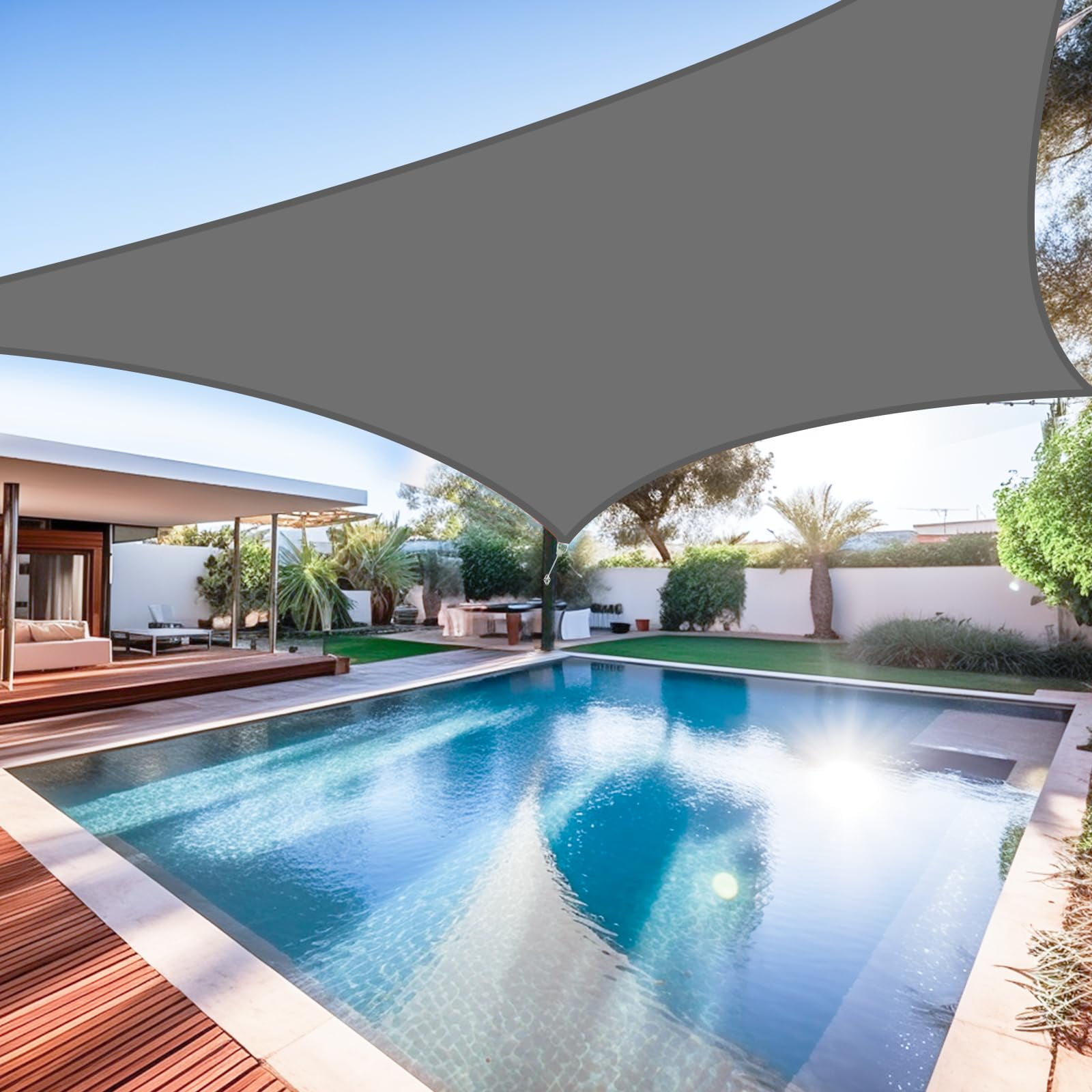 Shade&Beyond Waterproof Sun Shade MMF7 Sail 12'x16' Rectangular Dark ...