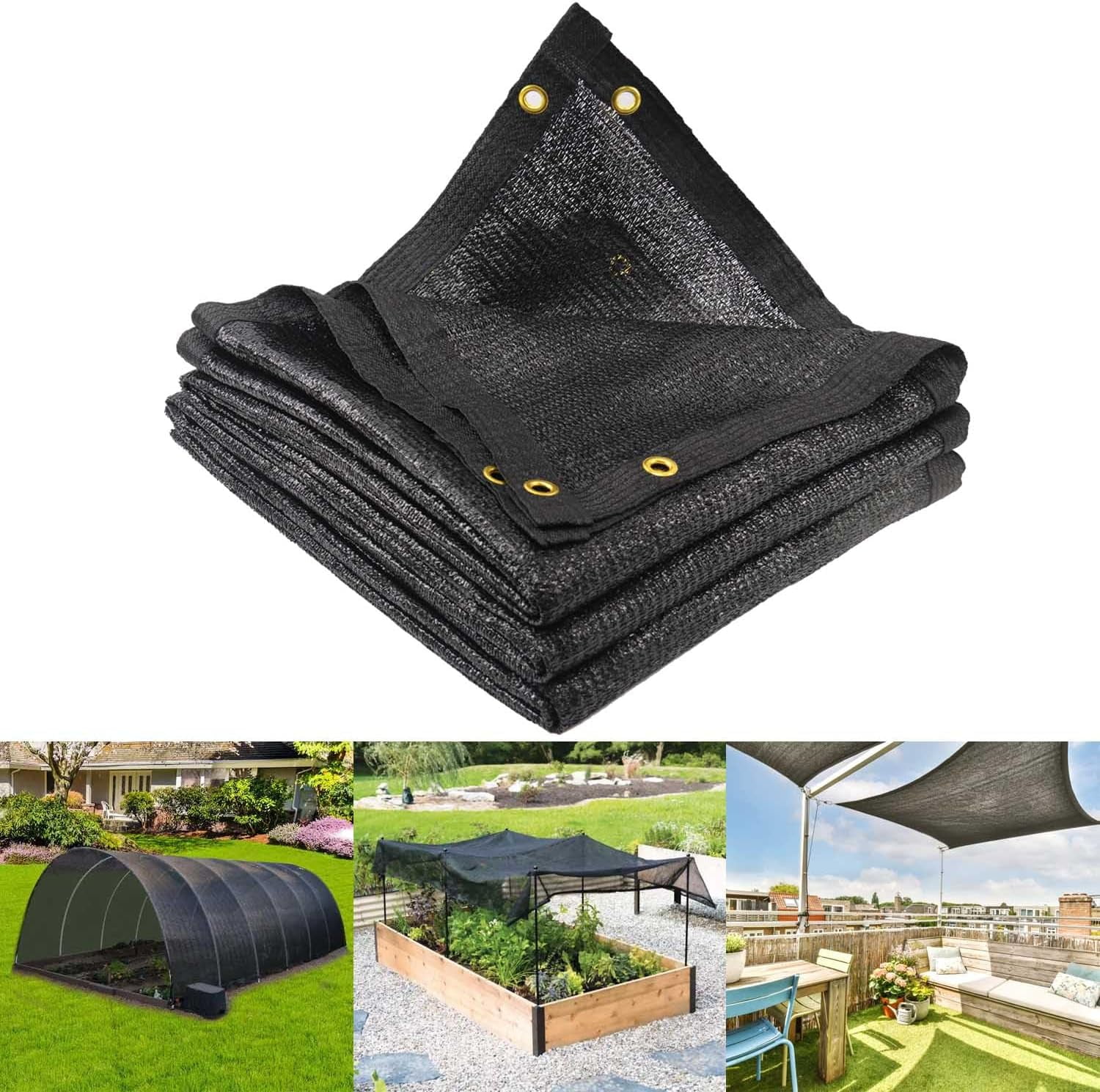 Shade Cloth, 10 x 20 FT Shade Mesh Tarp with Reinforced Brass Grommets ...