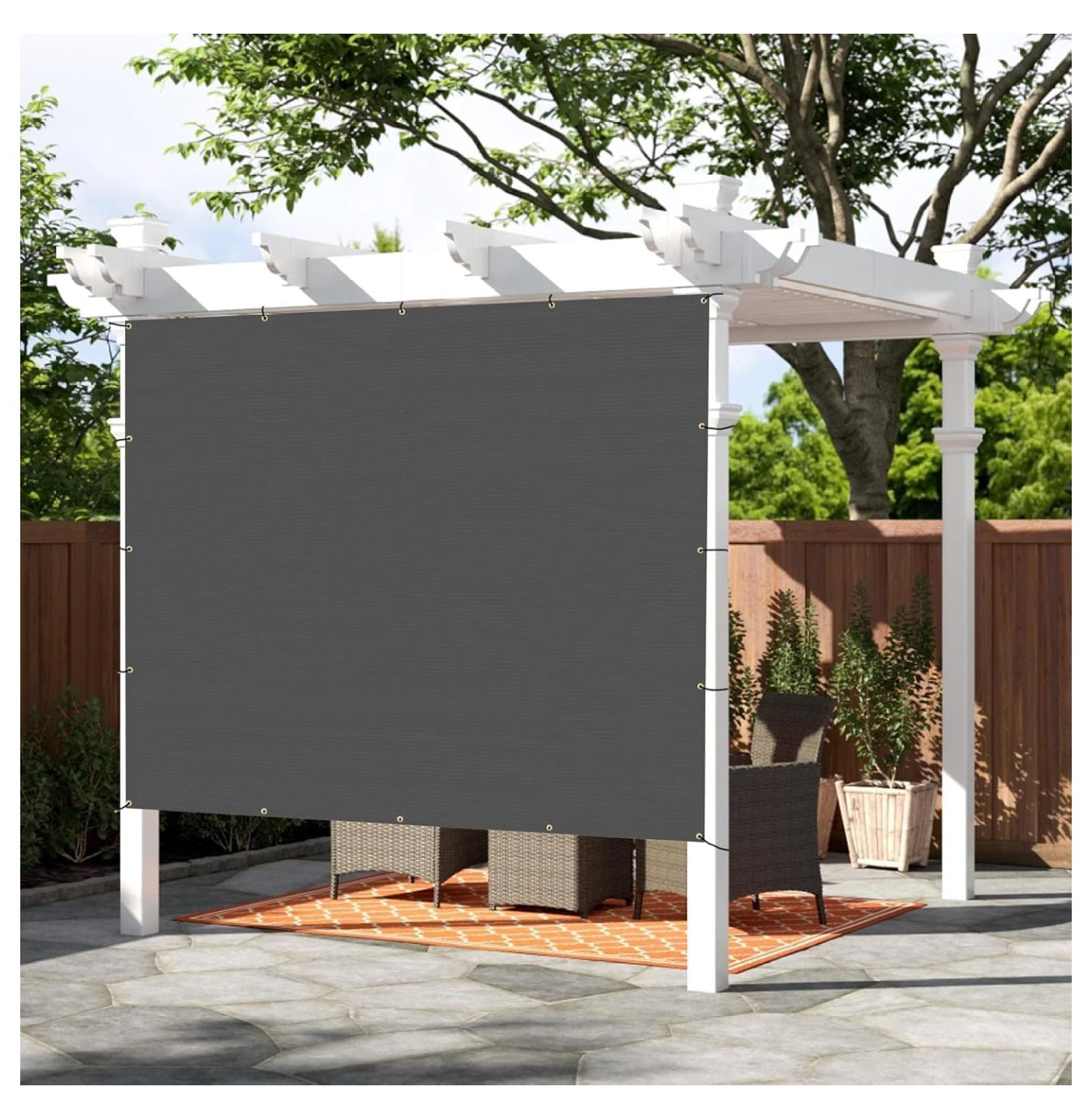 Shade Cloth 8x12 FT Sun Shade Screen Fabric HC-054 Shade Cover Tarp with Grommets for Pergola ...
