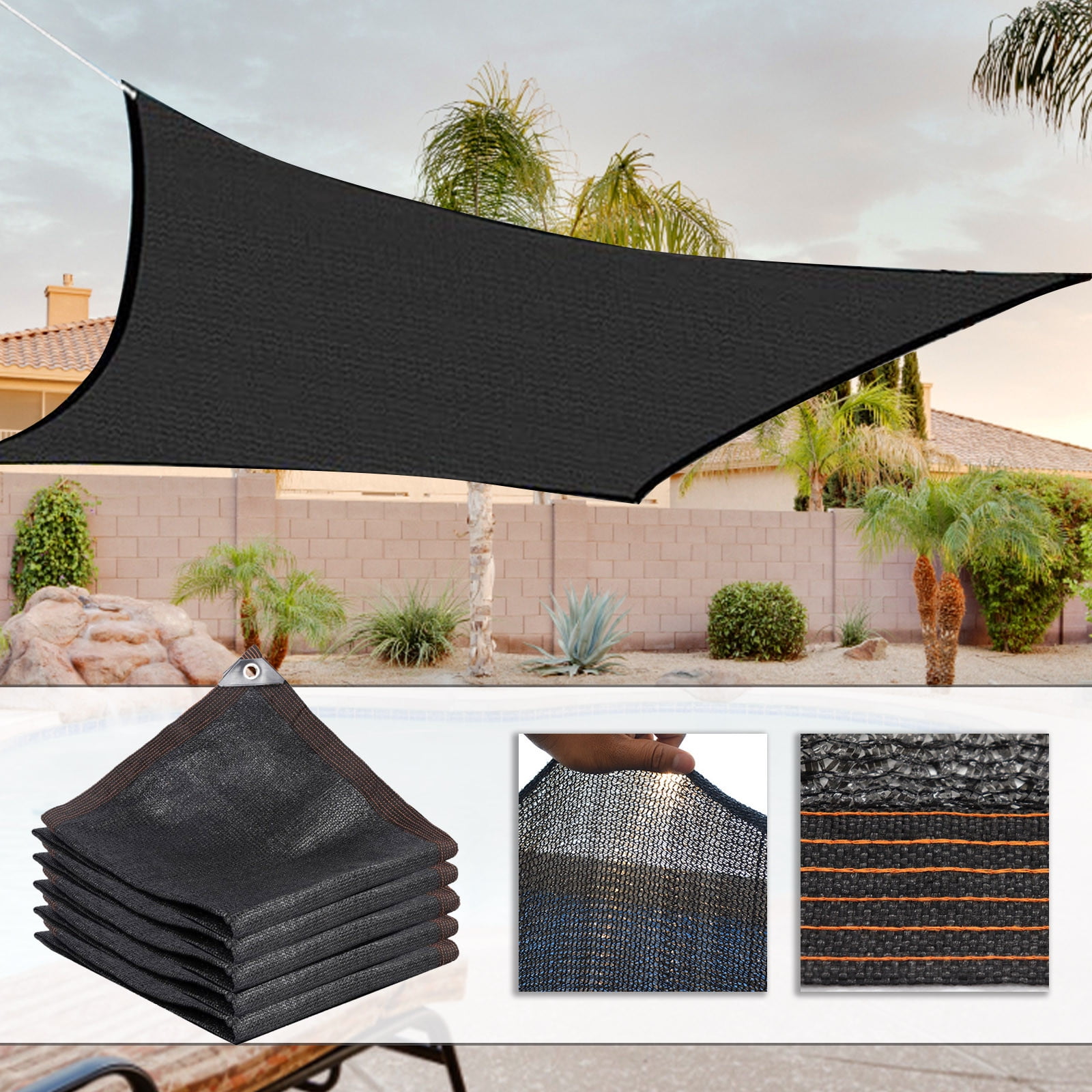 Sun Shade Cloth Outdoor Patio, Outdoor Sunshade Swimming Pool Sun ...