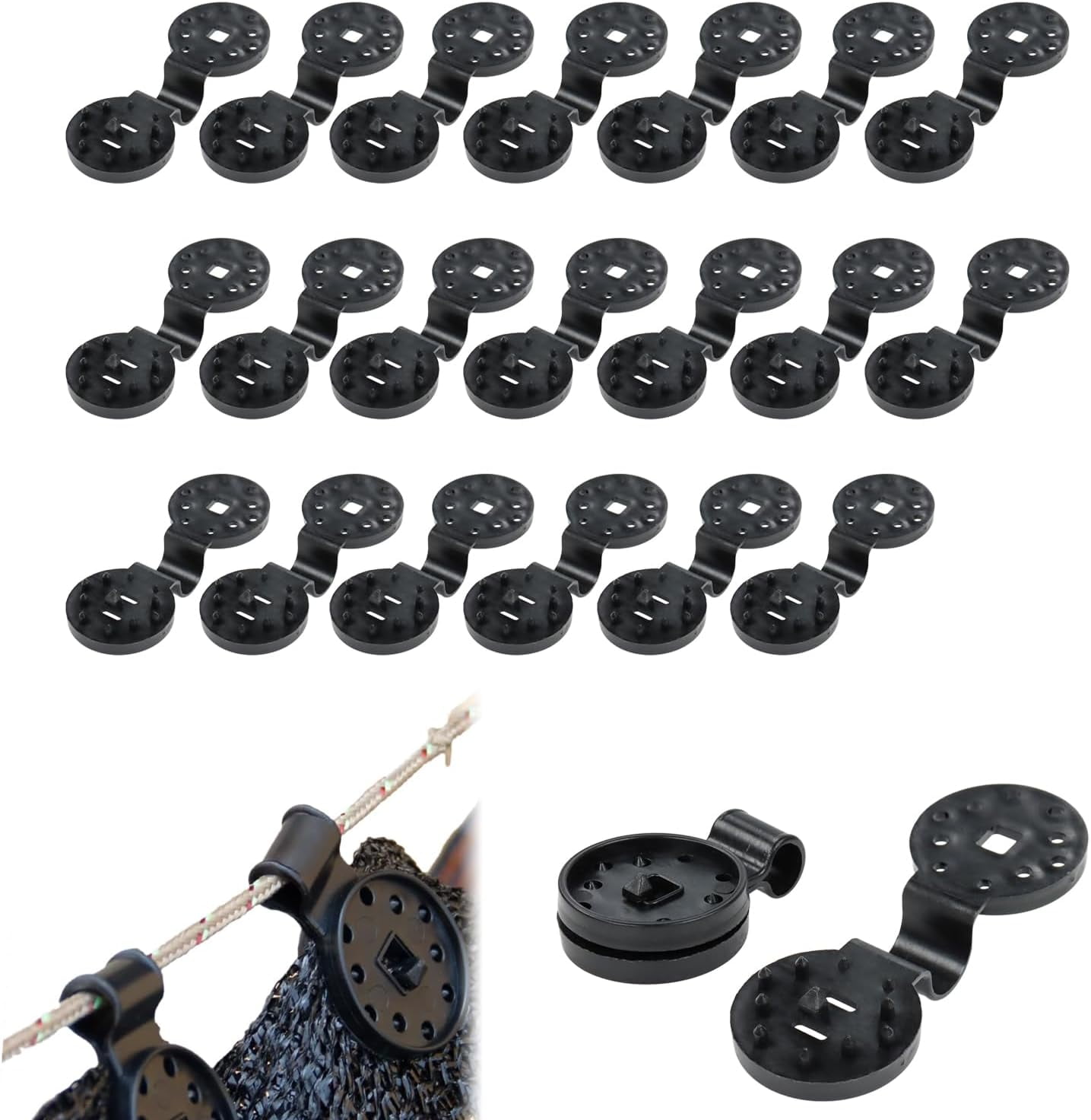 Shade Cloth Heavy Duty Lock Grip,Round Plastic Clips for Windproof ...