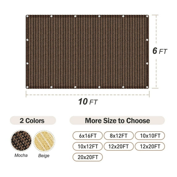 Shade Fabric 90% Sun Shade Cloth Privacy Screen with Grommets for Patio ...