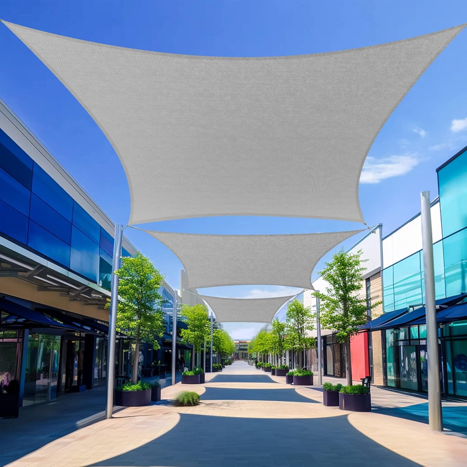 Shade Sail 10'X20' Recle Light Grey Breathable UV Block Outdoor Canopy ...
