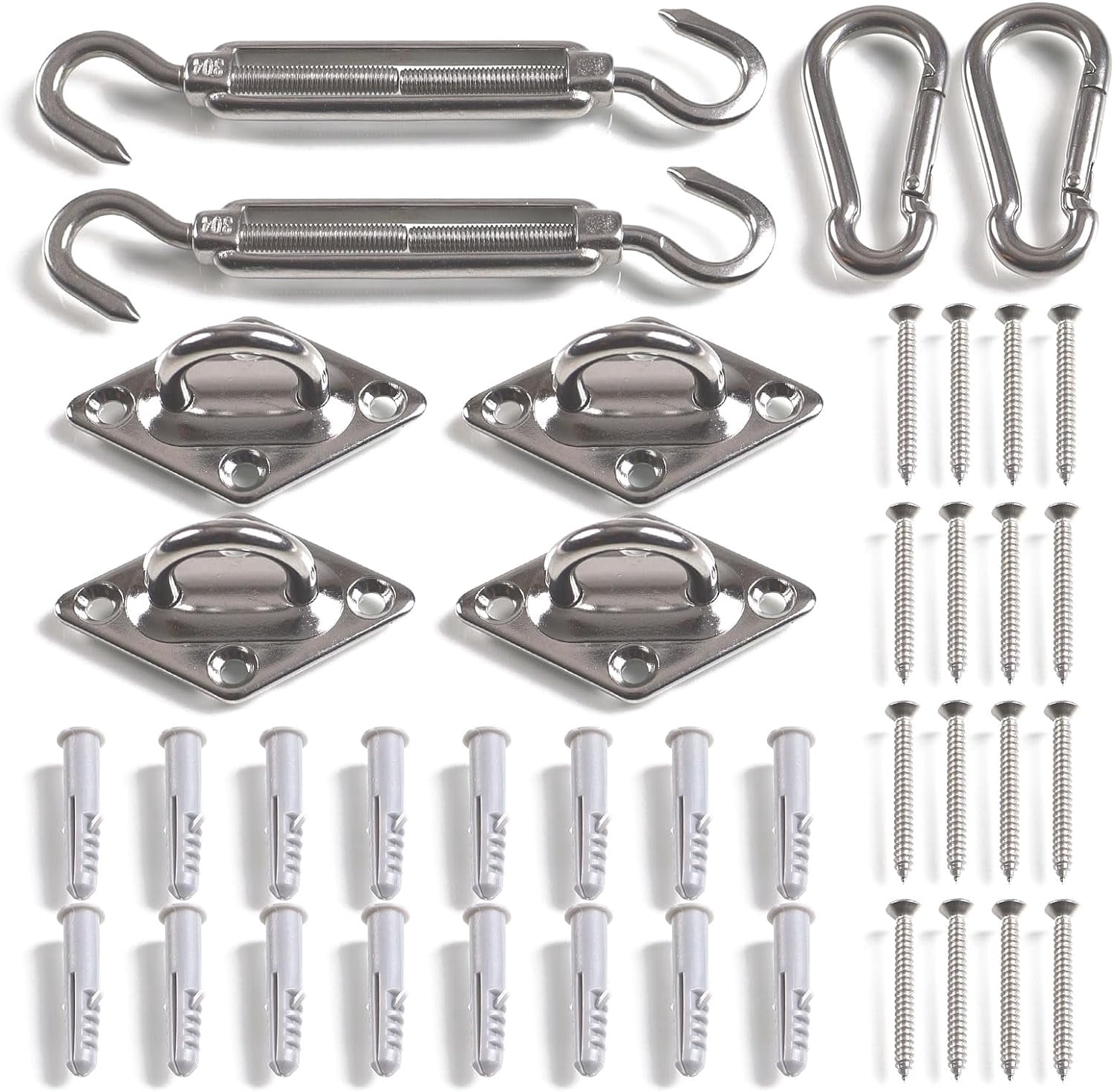 Shade Sail Hardware Kit 4.7 to 6.7 Inch, 304 Grade Stainless Sun Shade ...