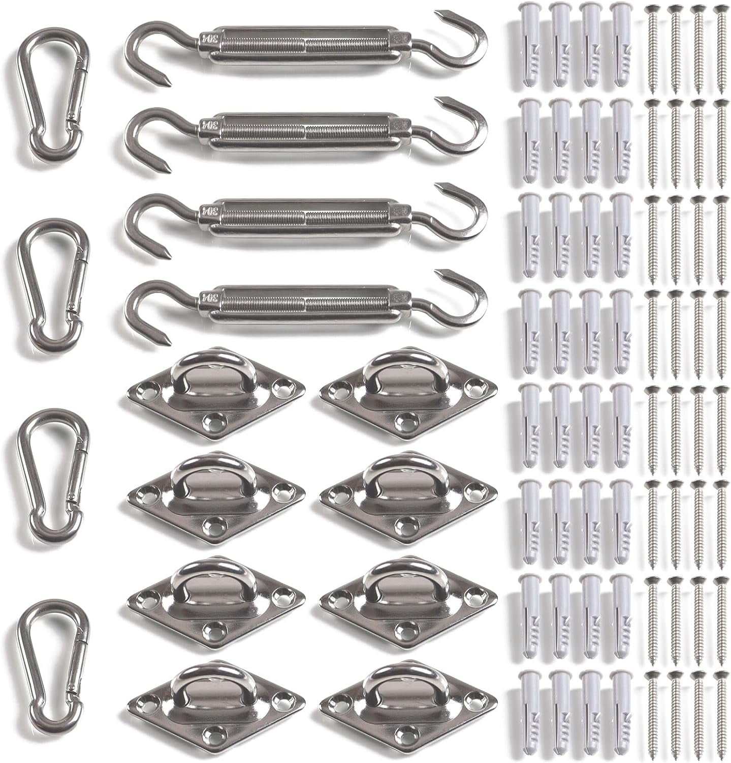 Shade Sail Hardware Kit 4.7 to 6.7 Inch, 304 Grade Stainless Sun Shade ...