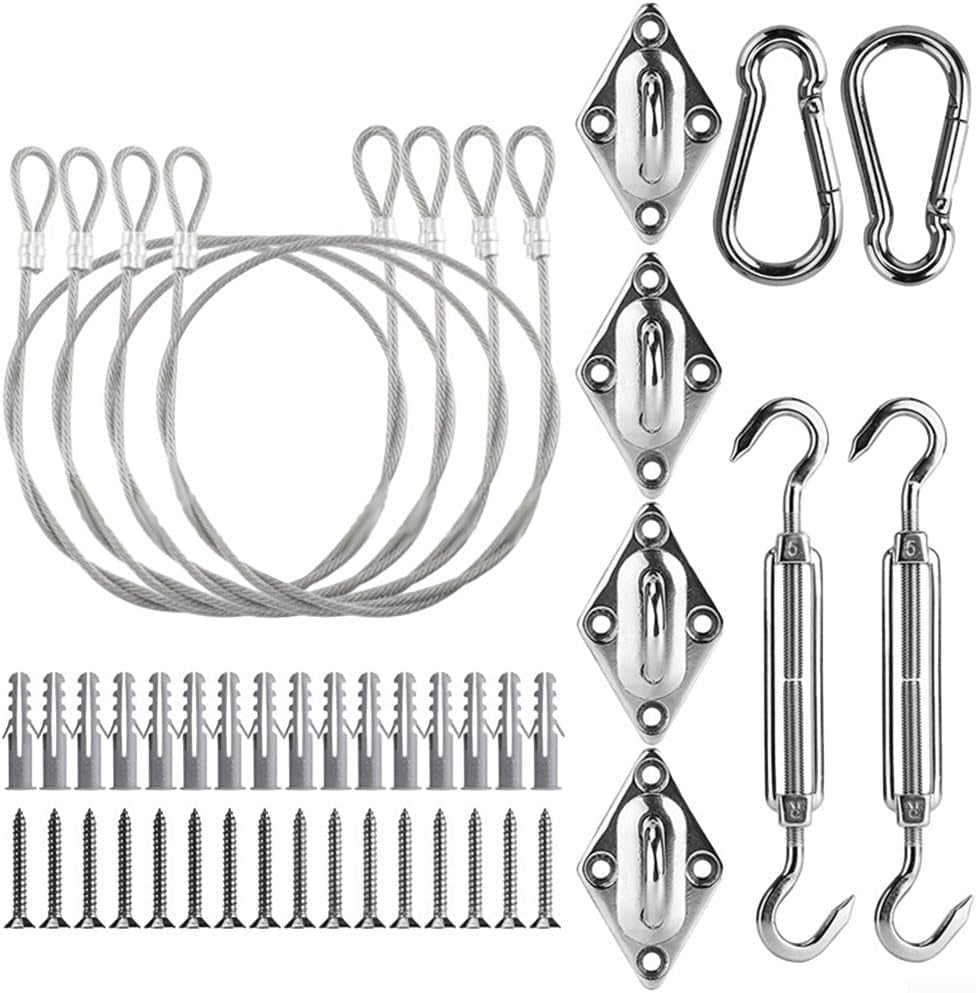 Shade Sail Hardware Kit 44 Stainless Steel Components for Tensioning ...