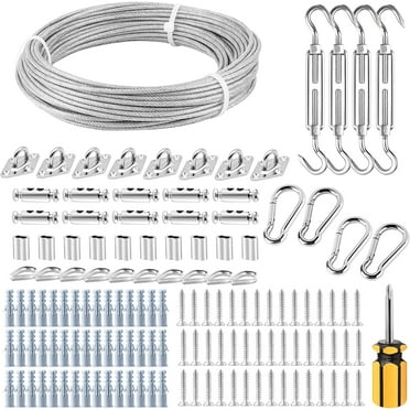 Trianu 6.5ft Stainless Steel Metal Wire Cable Ropes Hardware Kits for ...