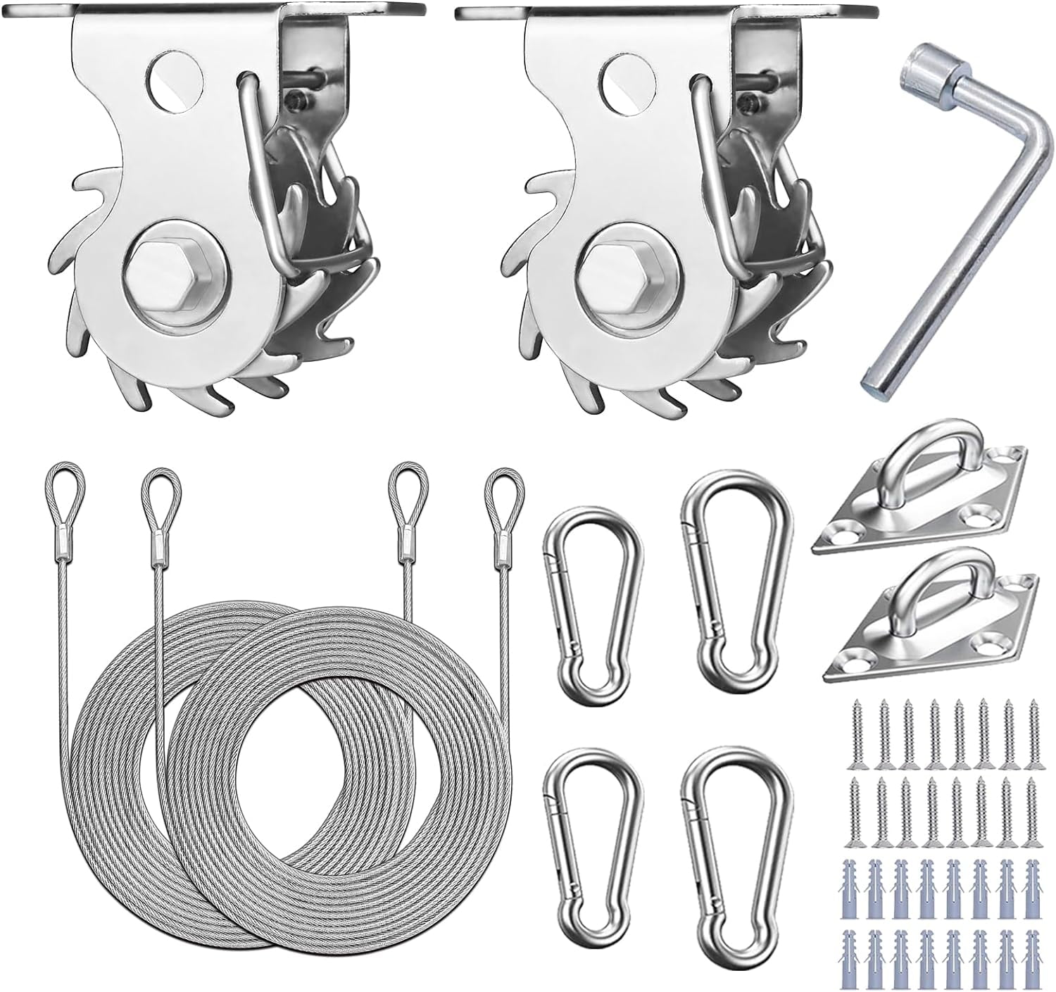 Shade Sail Hardware Kit with Ratchet Winch Wire Tensioner for Rectangle ...