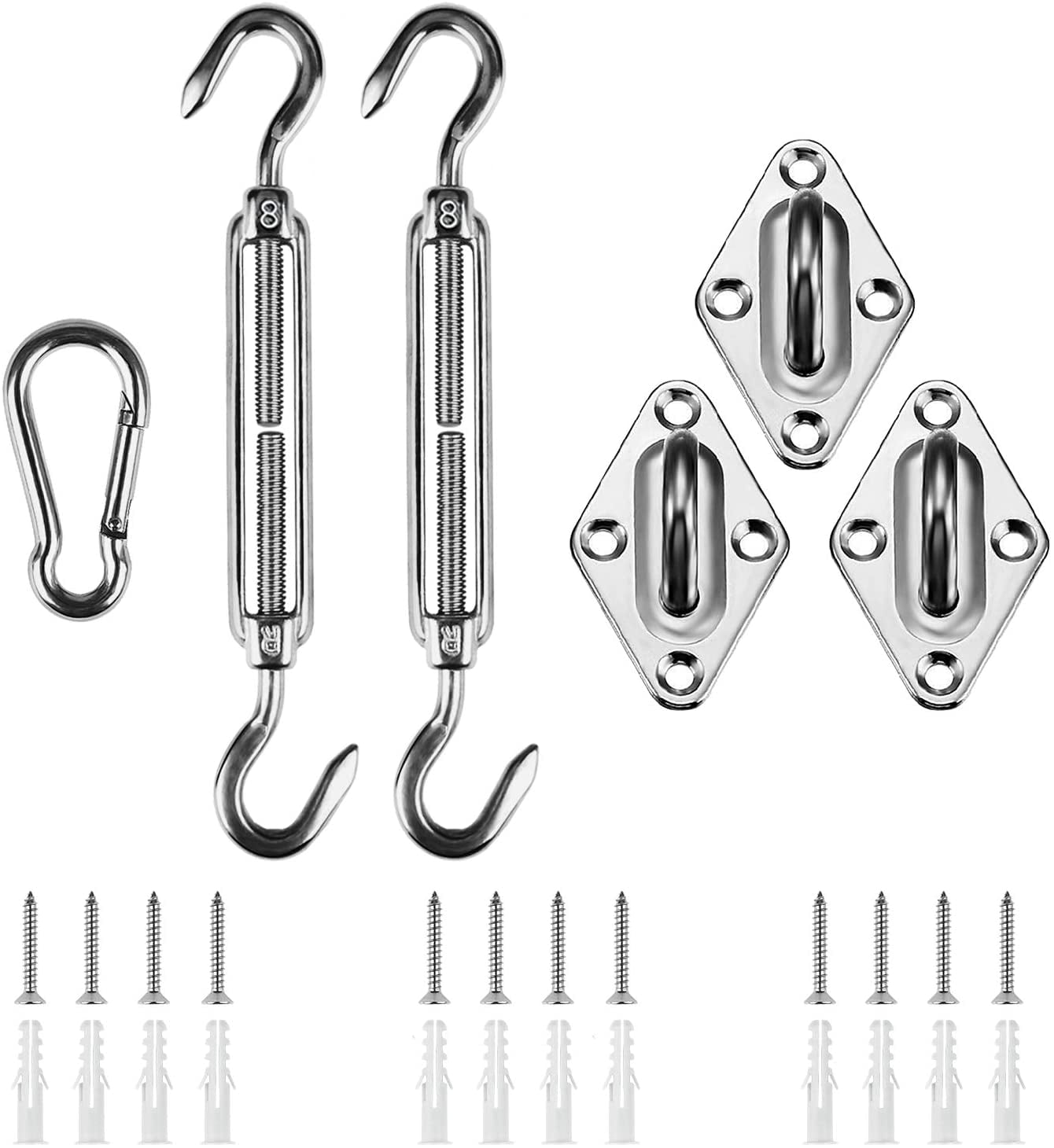 Shade Sail Hardware Kit for Triangle Heavy Duty Sun Shade Sails ...