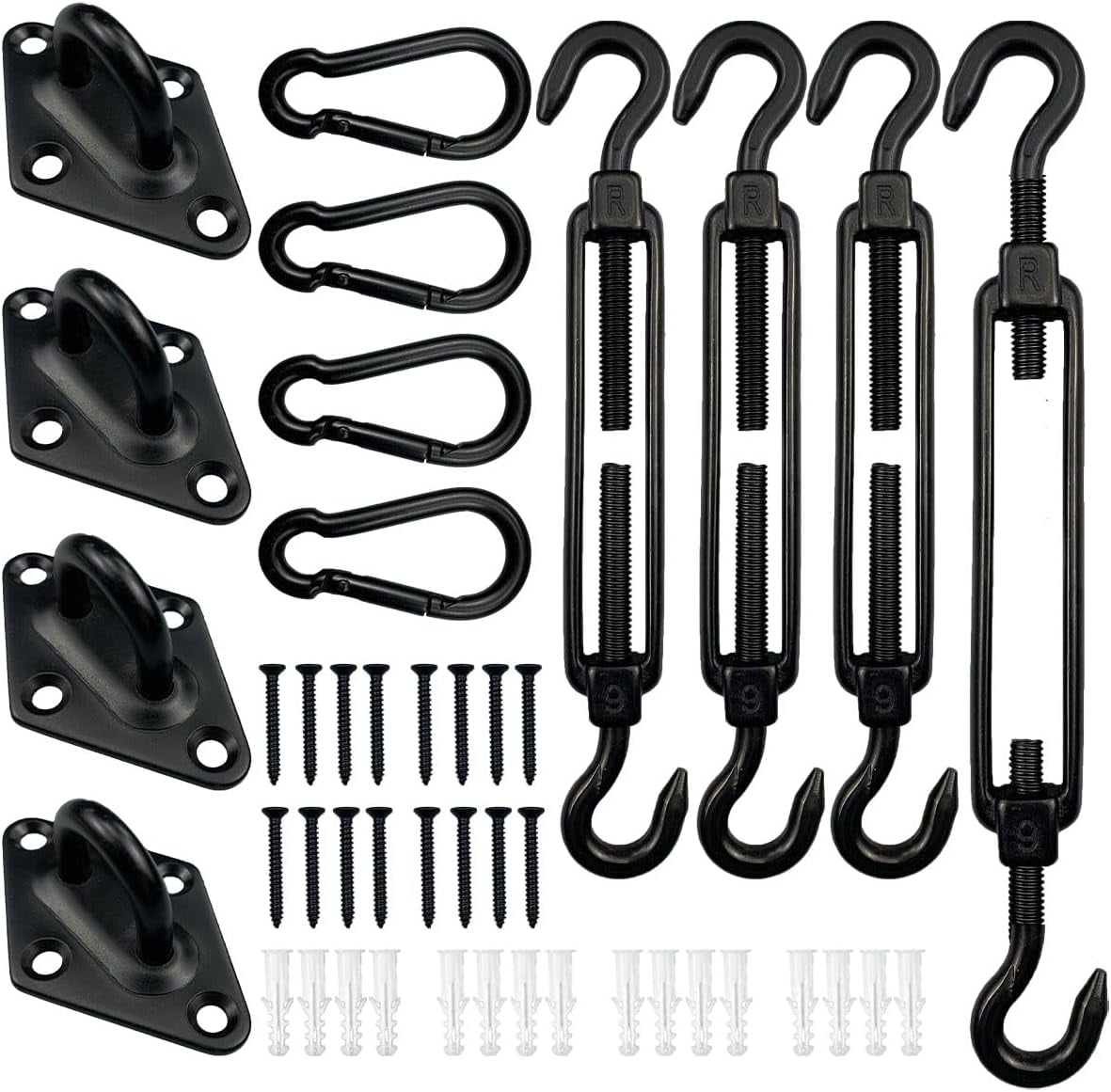 Shade Sail Hardware Kit for Triangle Rectangle, 304 Stainless Steel Sun ...