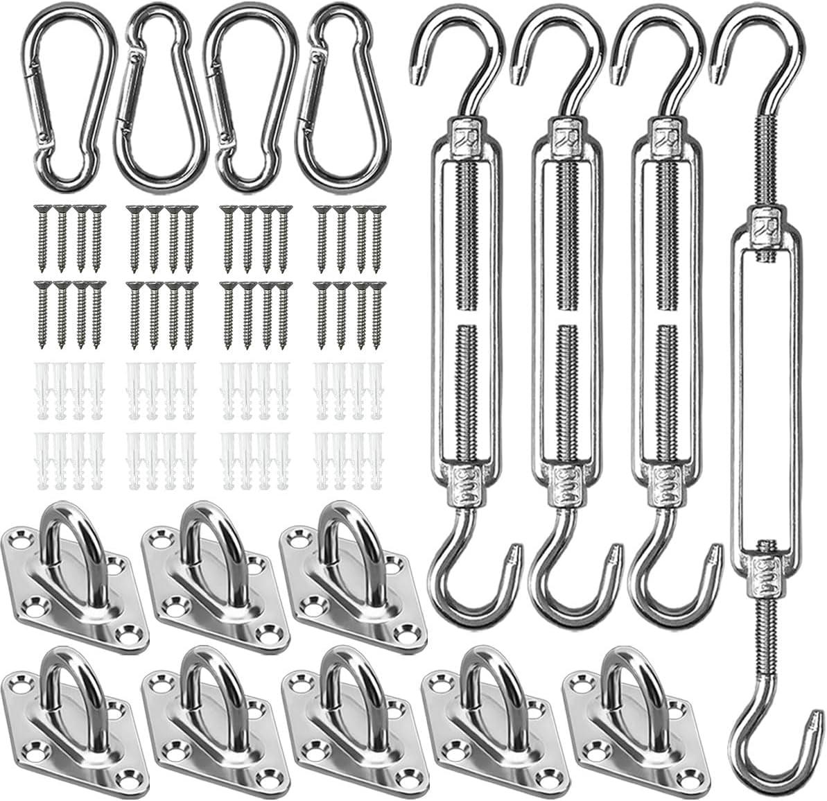Shade Sail Hardware Kit for Triangle Rectangle, 304 Stainless Steel Sun ...