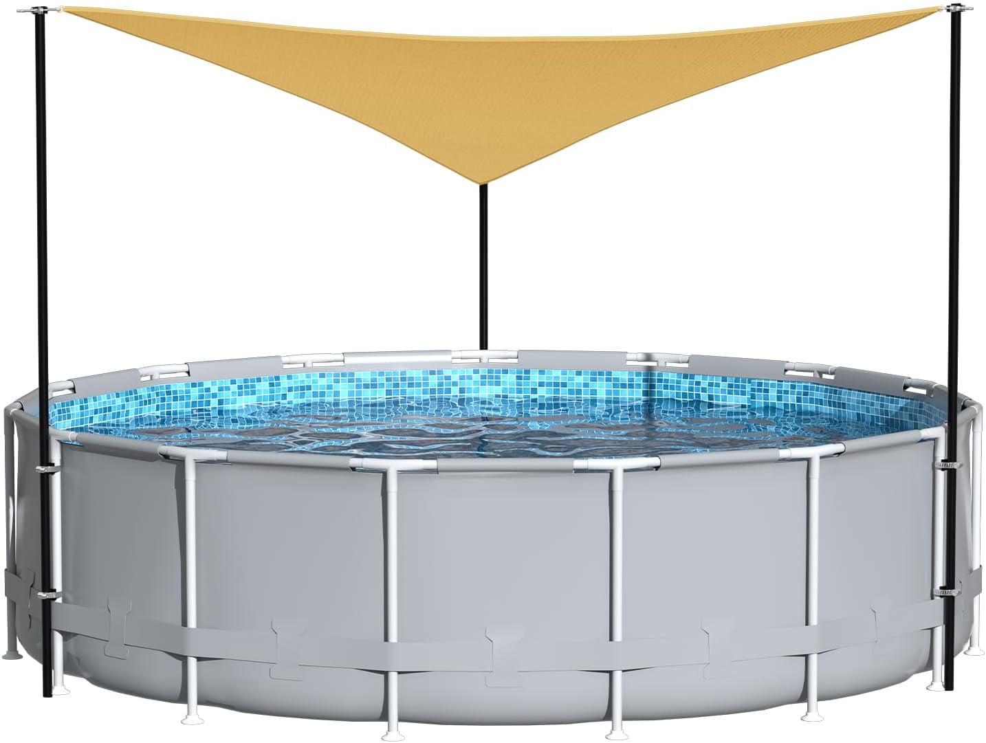 Shade Sail for Above Ground Pools, 10'x10'x10' UV-Resistant Sun Shade ...