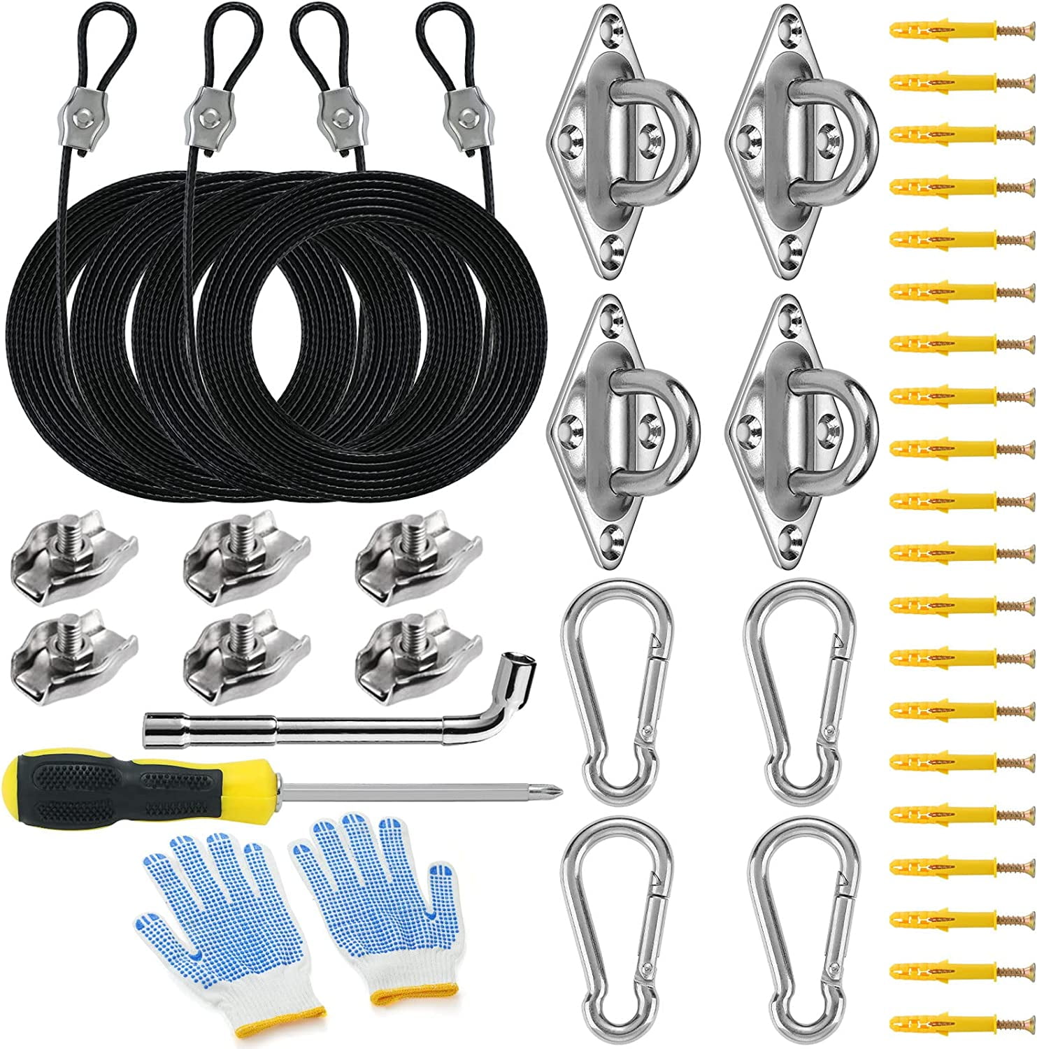 Shade Sails Installation Kits,Sun Shade Sail Hardware Kit with 4pcs ...