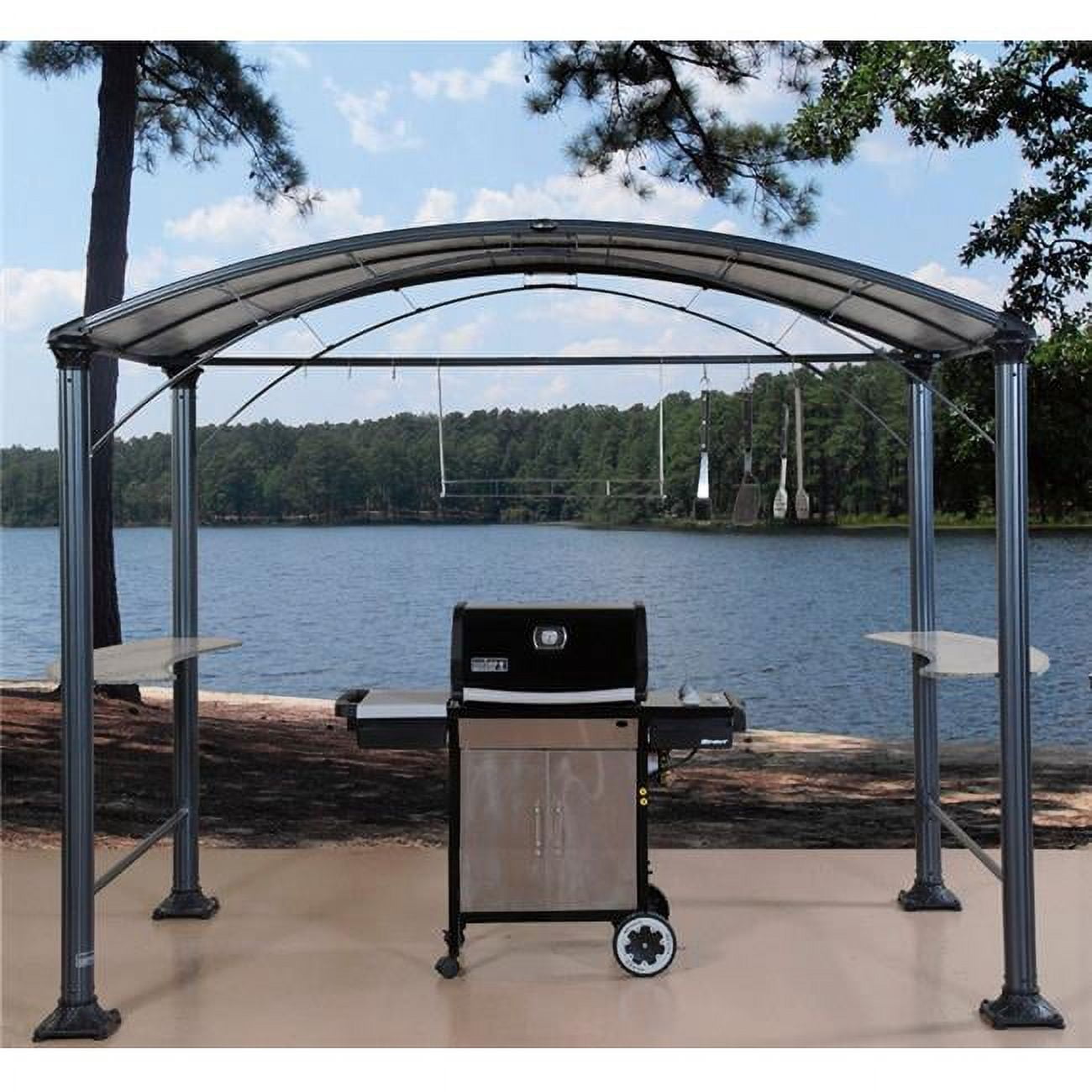 Shade Trends JR-101GZ 7 ft. 6 in. x 102 in. x 60 in. Grill-Zebo Gazebo ...