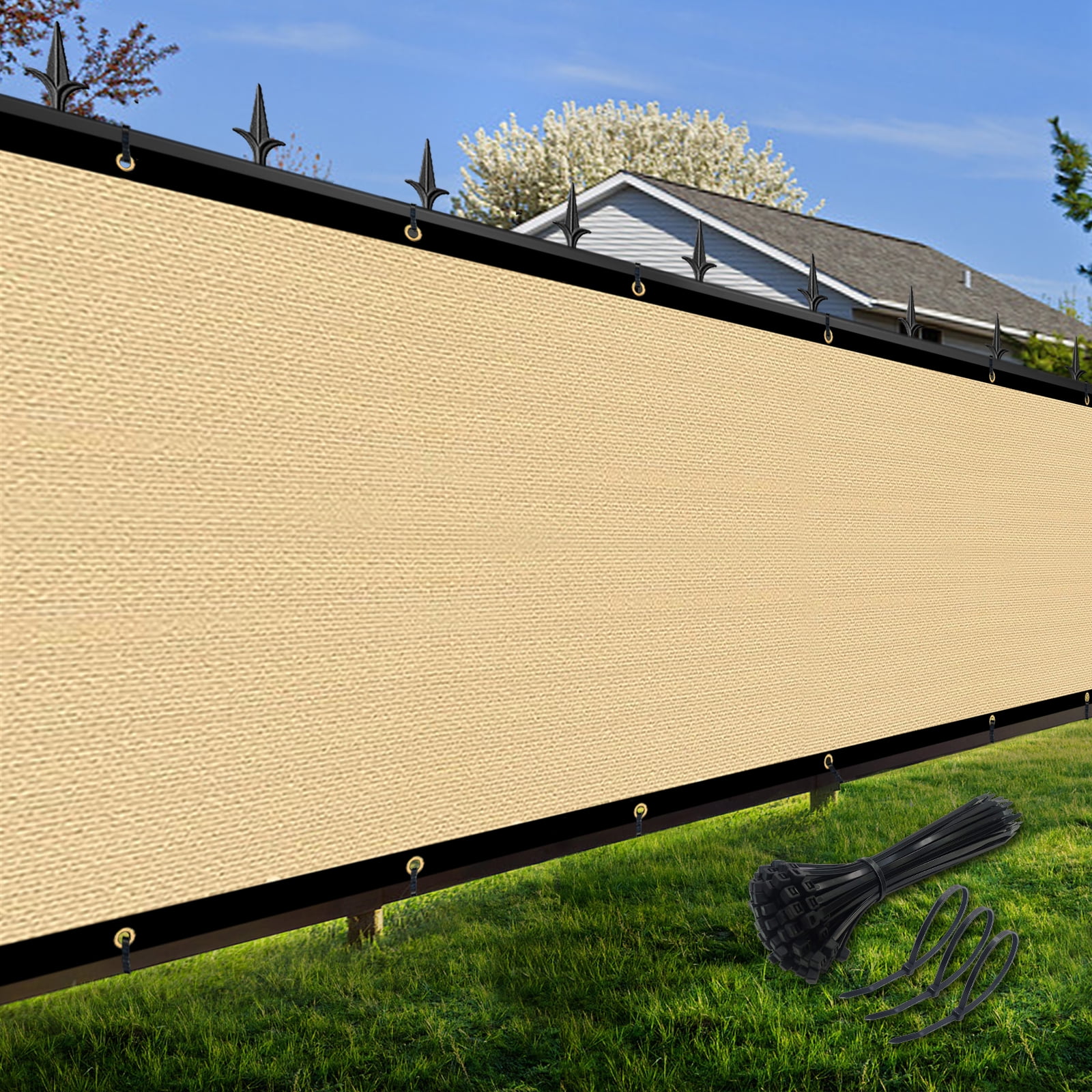 Artpuch Privacy Fence Screen 4x98 FT Sand Customized Outdoor Mesh ...