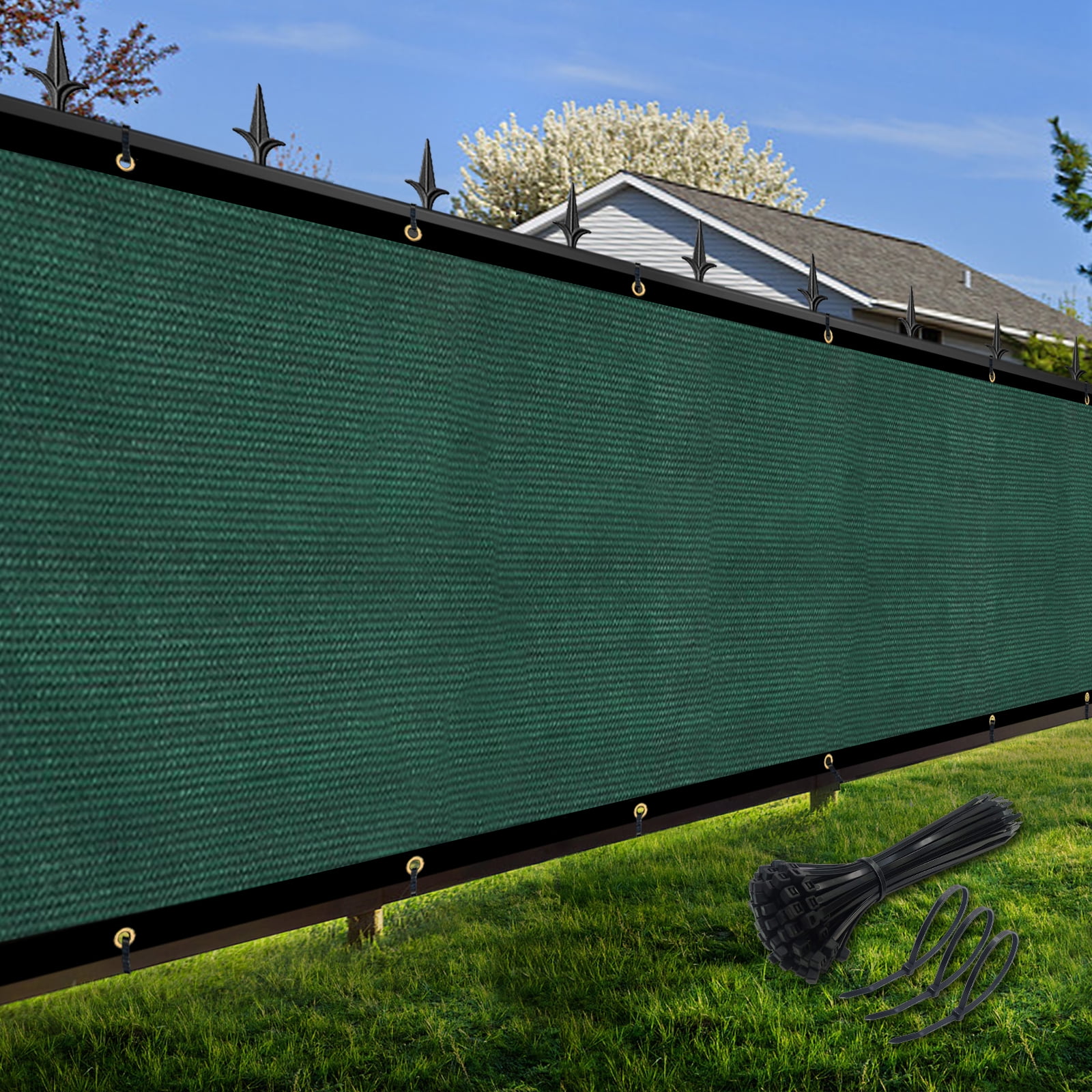 Shade&beyond Privacy Fence Screen 8x35 FT Dark Green Customized Outdoor ...