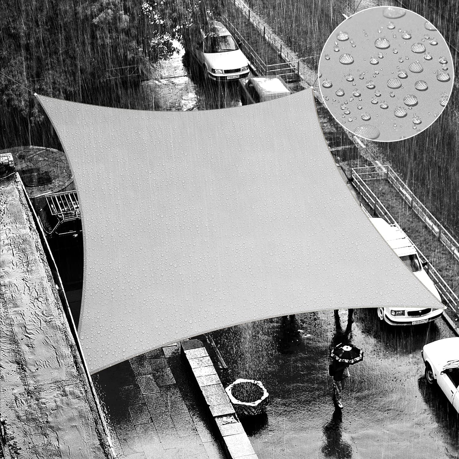 ShadeMart 10' x 12' Custom Size Grey Rectangle Waterproof Sun Shade ...