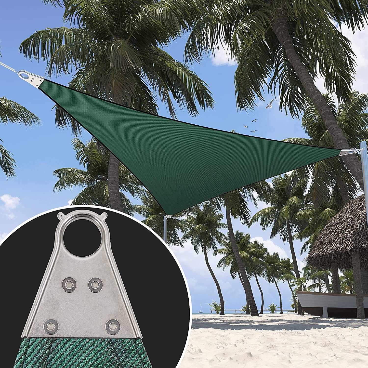 ShadeMart 15' x 23' x 27.46' Green Right Triangle Size Super Ring Sun ...