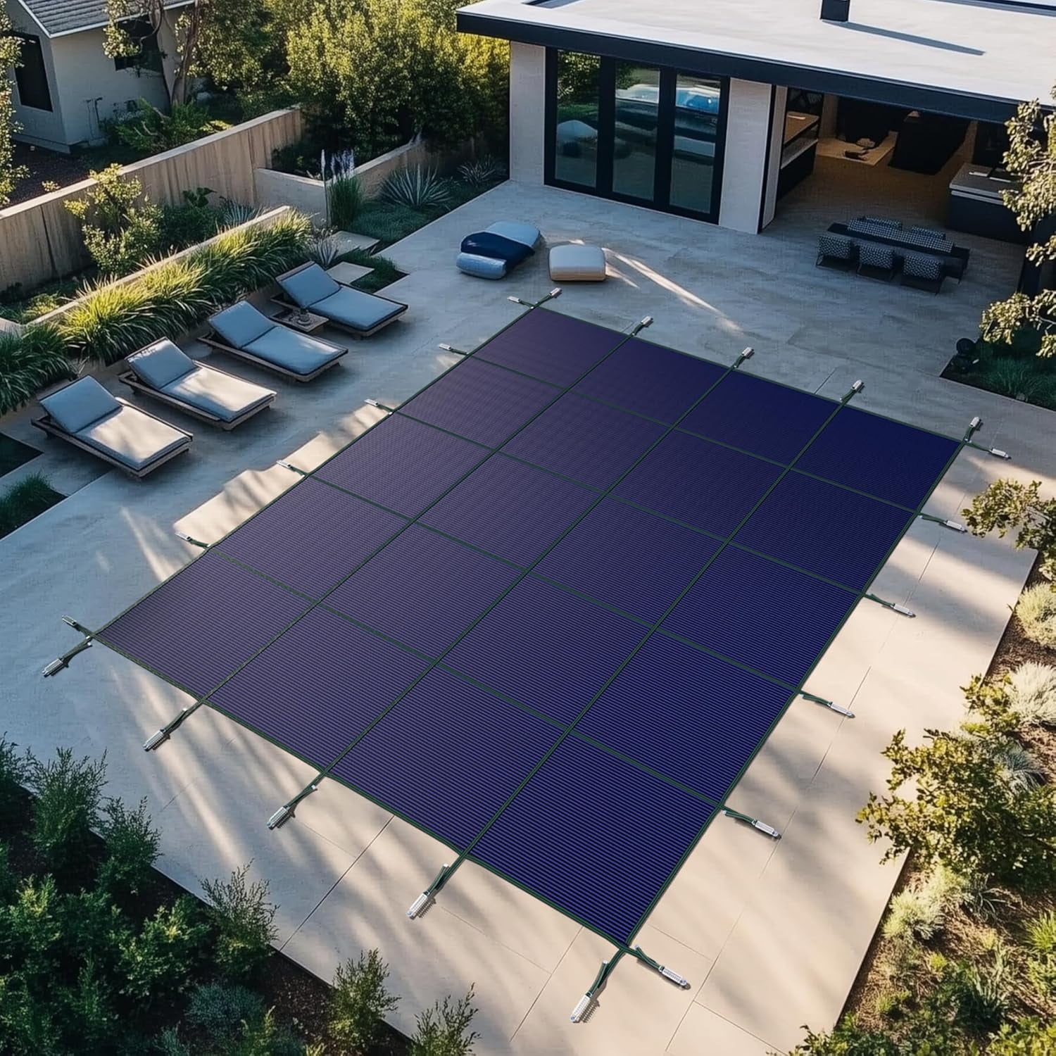 ShadeMart 20' x 40' Inground Pool Safety Cover - Rectangle Blue High ...