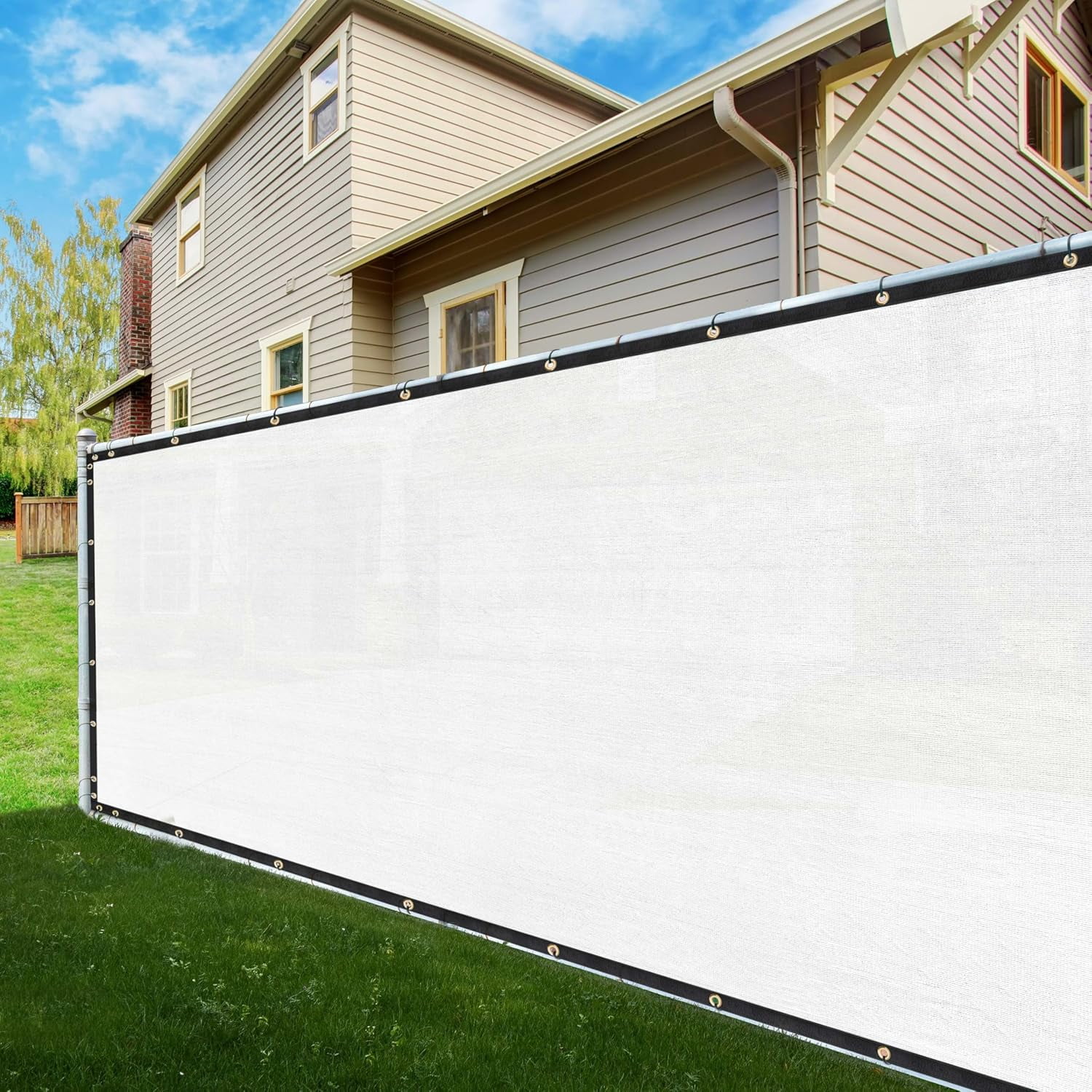 ShadeMart 8' x 98' White Fence Privacy Screen Windscreen Cover Shade ...