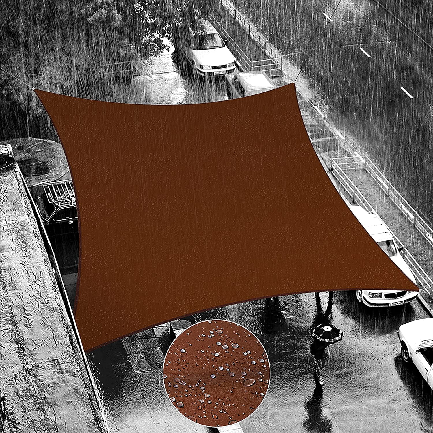 ShadeMart 9' x 19' Custom Size Brown Rectangle Waterproof Sun Shade ...