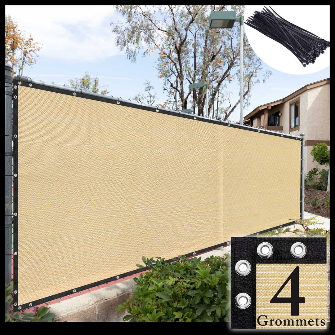 ShadeMart Beige 8' x 50' Plus Extra Heavy Duty Fence Screen Privacy ...
