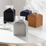 ShadeMart Blue Tissue Box Cover, Refined Modern PU Leather Square ...