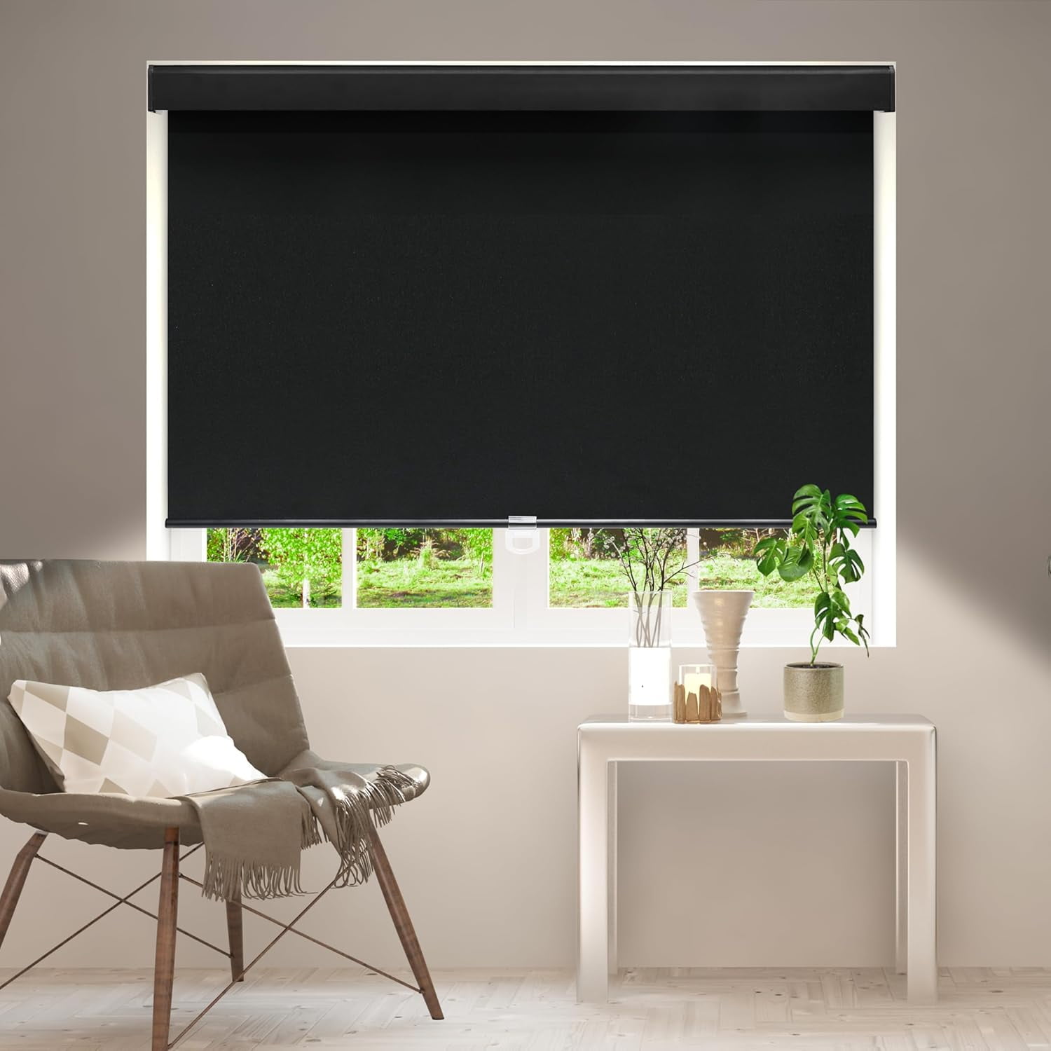 ShadeMart Cordless Blackout Roller Shades, Thermal Insulated & UV ...