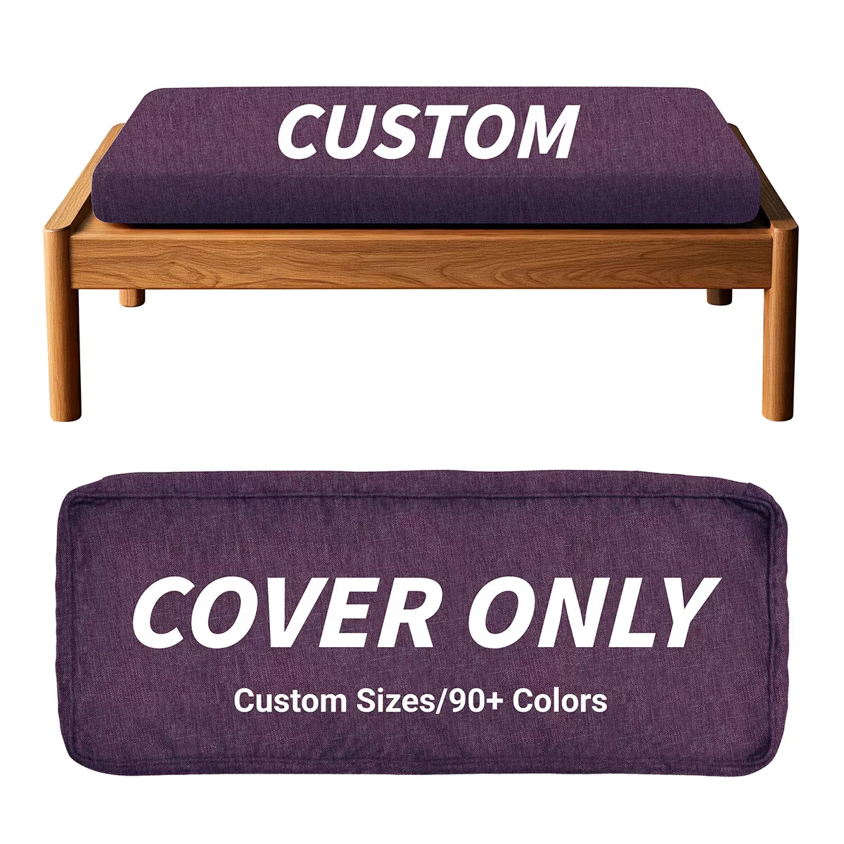 ShadeMart Custom Cushion Covers with Zipper, Replaceable Custom Size ...