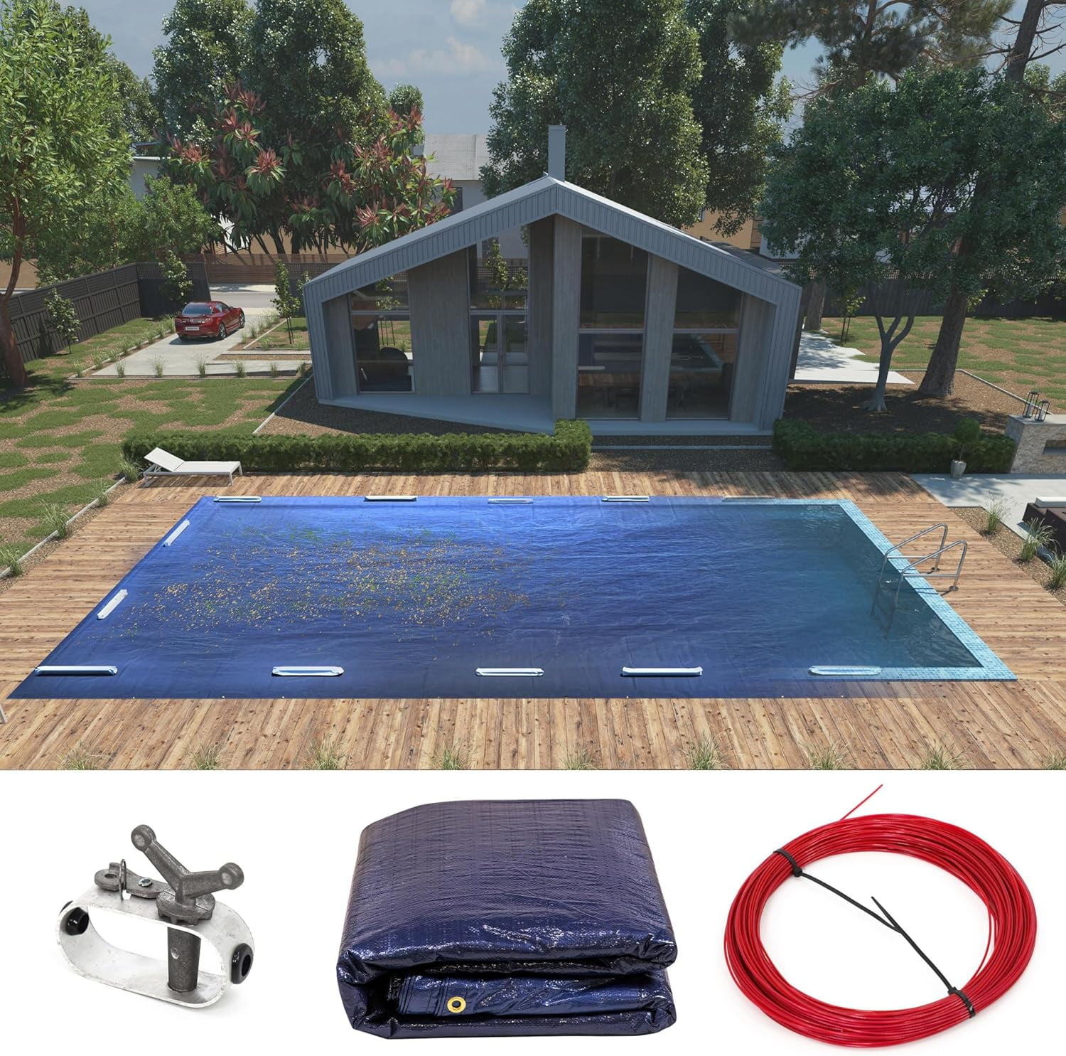 ShadeMart Customize Size 13’ x 24' Premium Rectangle Blue Winter ...