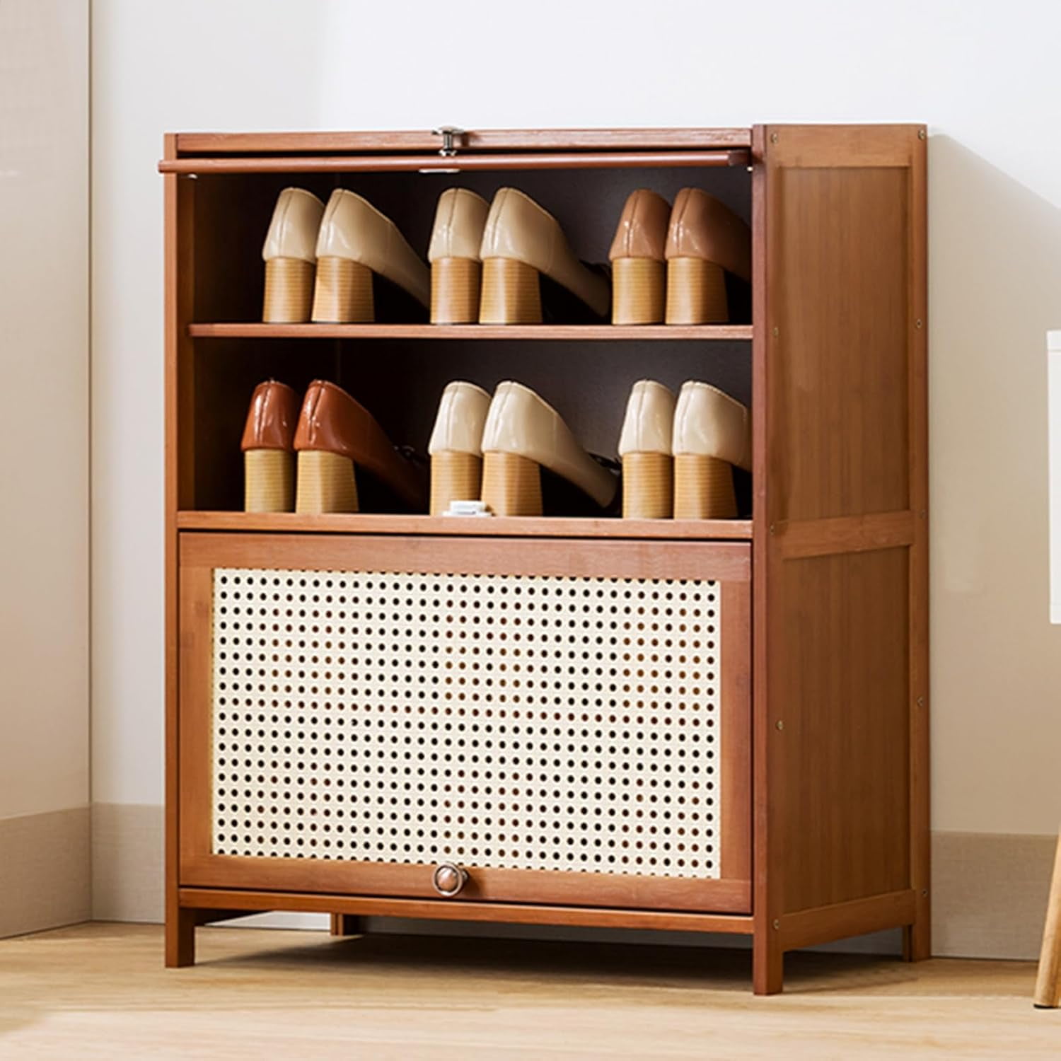 ShadeMart Entryway Shoe Storage, Shoe Rack Narrow, Flip Drawer Shoe ...