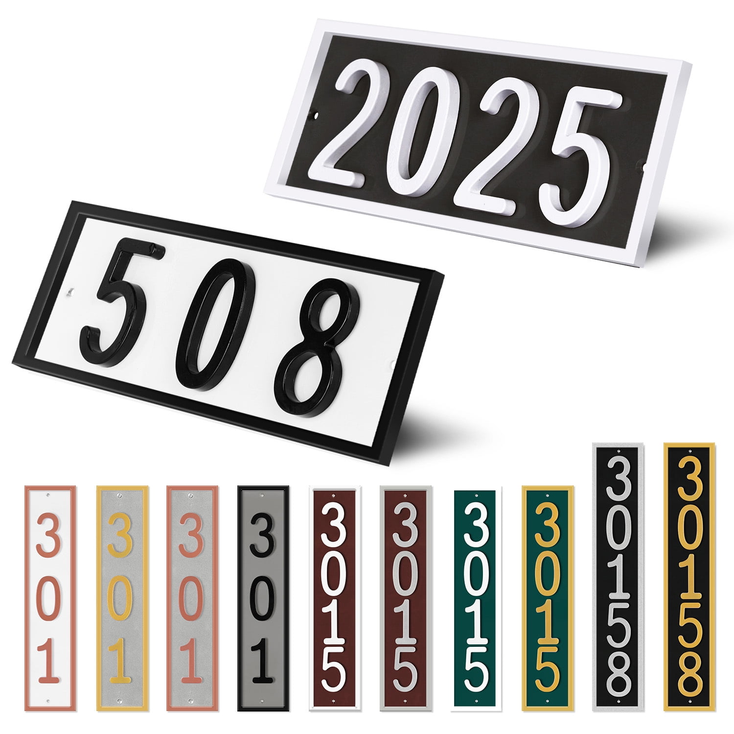ShadeMart Flush Mount House Numbers Sign, Personalized Aluminum Address ...