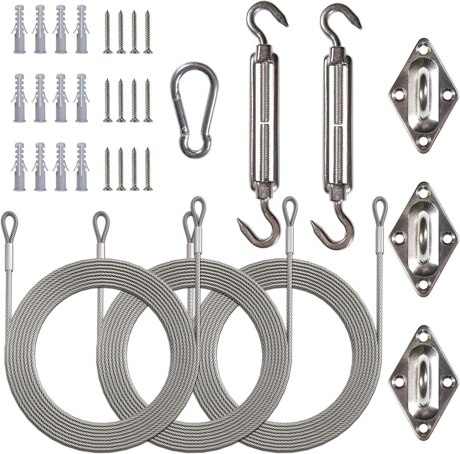 ShadeMart Hardware Kit Set for Triangle Sun Shade Sails Canopy, Easy ...