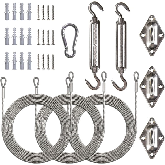 ShadeMart Hardware Kit Set for Triangle Sun Shade Sails Canopy, Easy ...