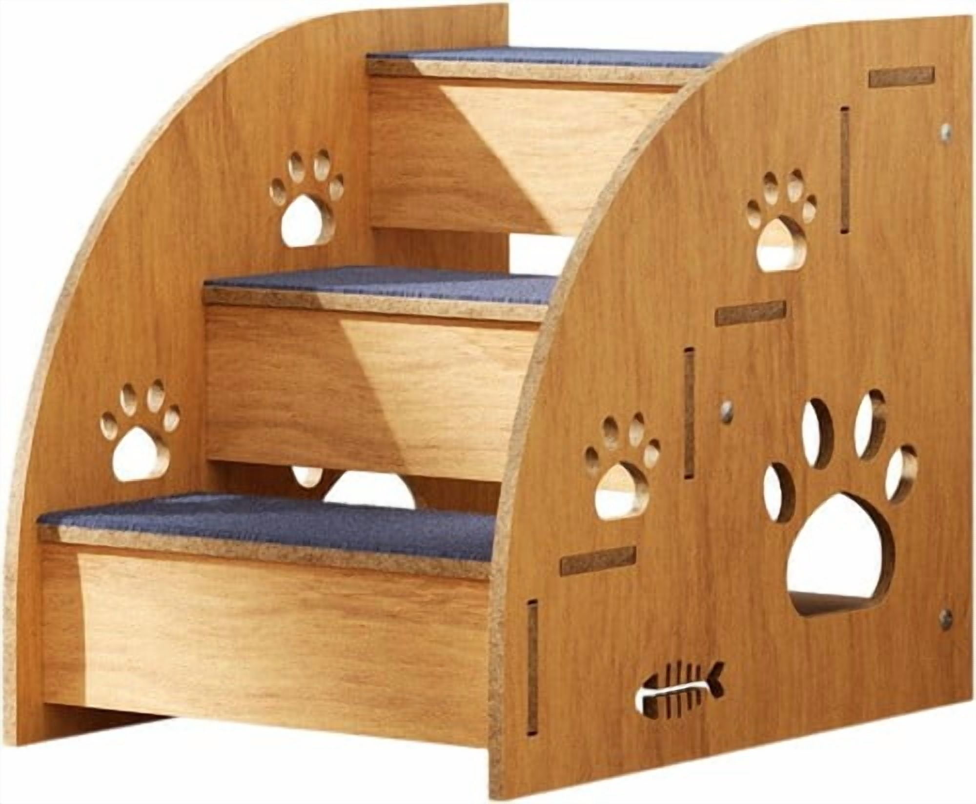 ShadeMart Non-Slip Pet Steps for Dogs and Cats, 3-Step Wooden Pet ...