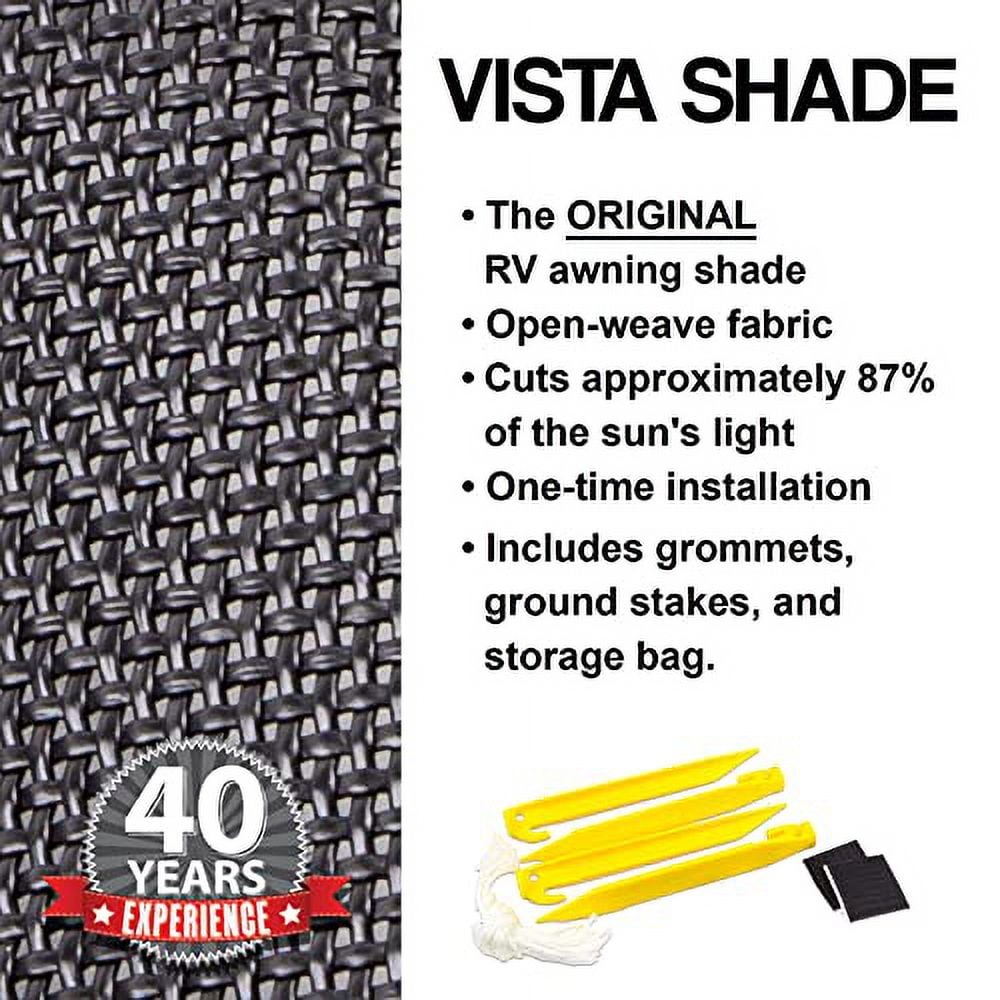 ShadePro - 19' x 6' Black Zipless Vista Shade - Solar Mesh Sunscreen ...