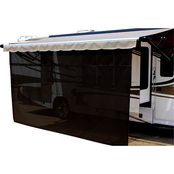 Shadepro Vista Shade, Black, 6' x 10' Open-Weave Fabric, RV Awnings 85% ...