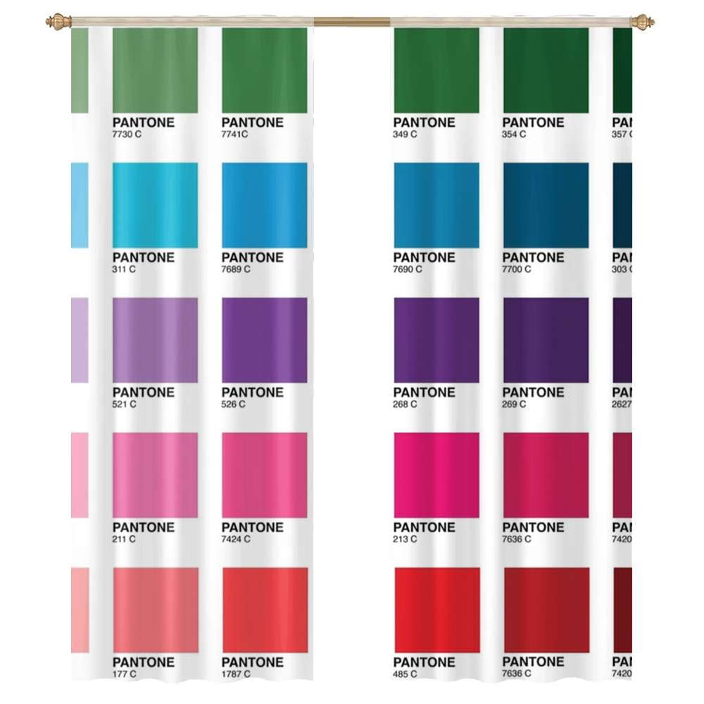Shades Of Pantone Colors Sheer Window Curtains for Living Room Kitchen ...