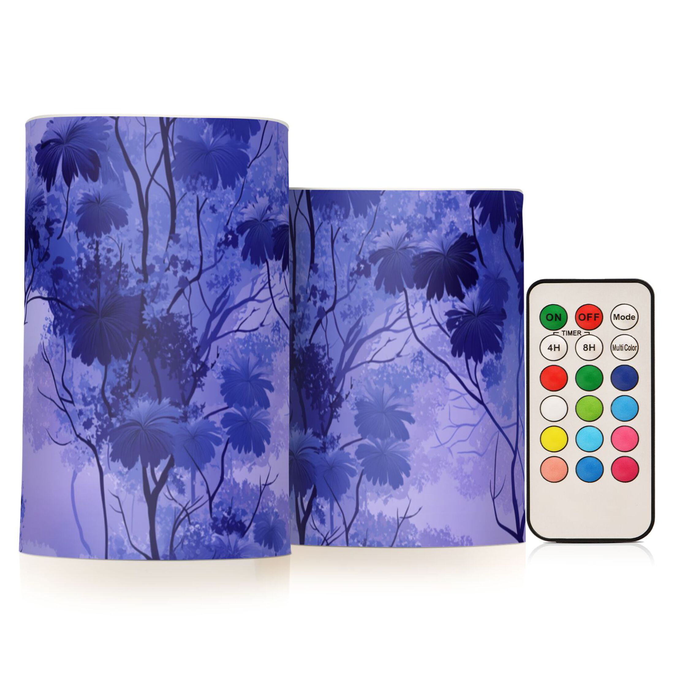 Shades Of Purple Woods Watercolor Flickering Flameless Candles Battery ...